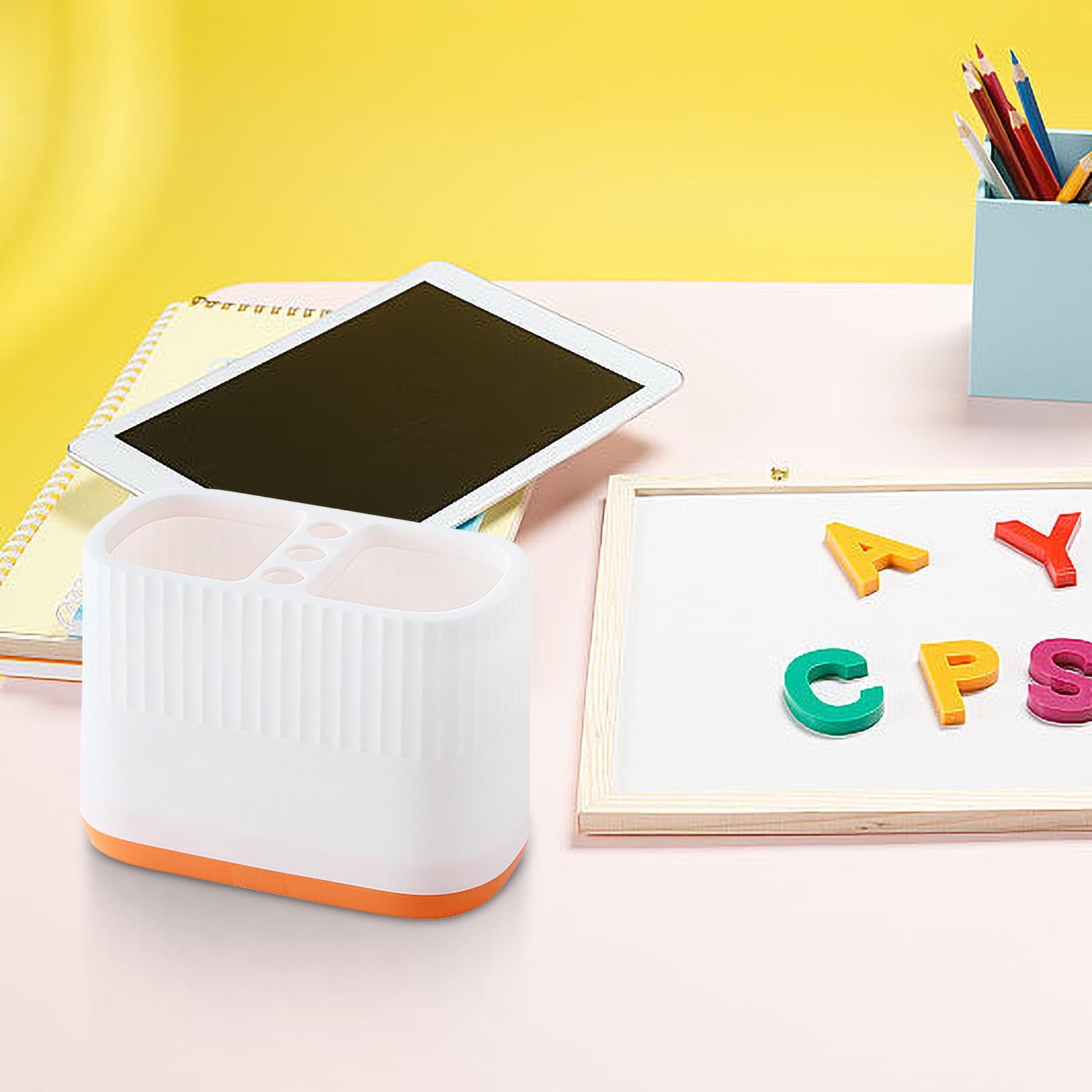 JMKQLZ Bicolor Splicing Pen Pencil Holder for Desk, Easthetic Desktop ...