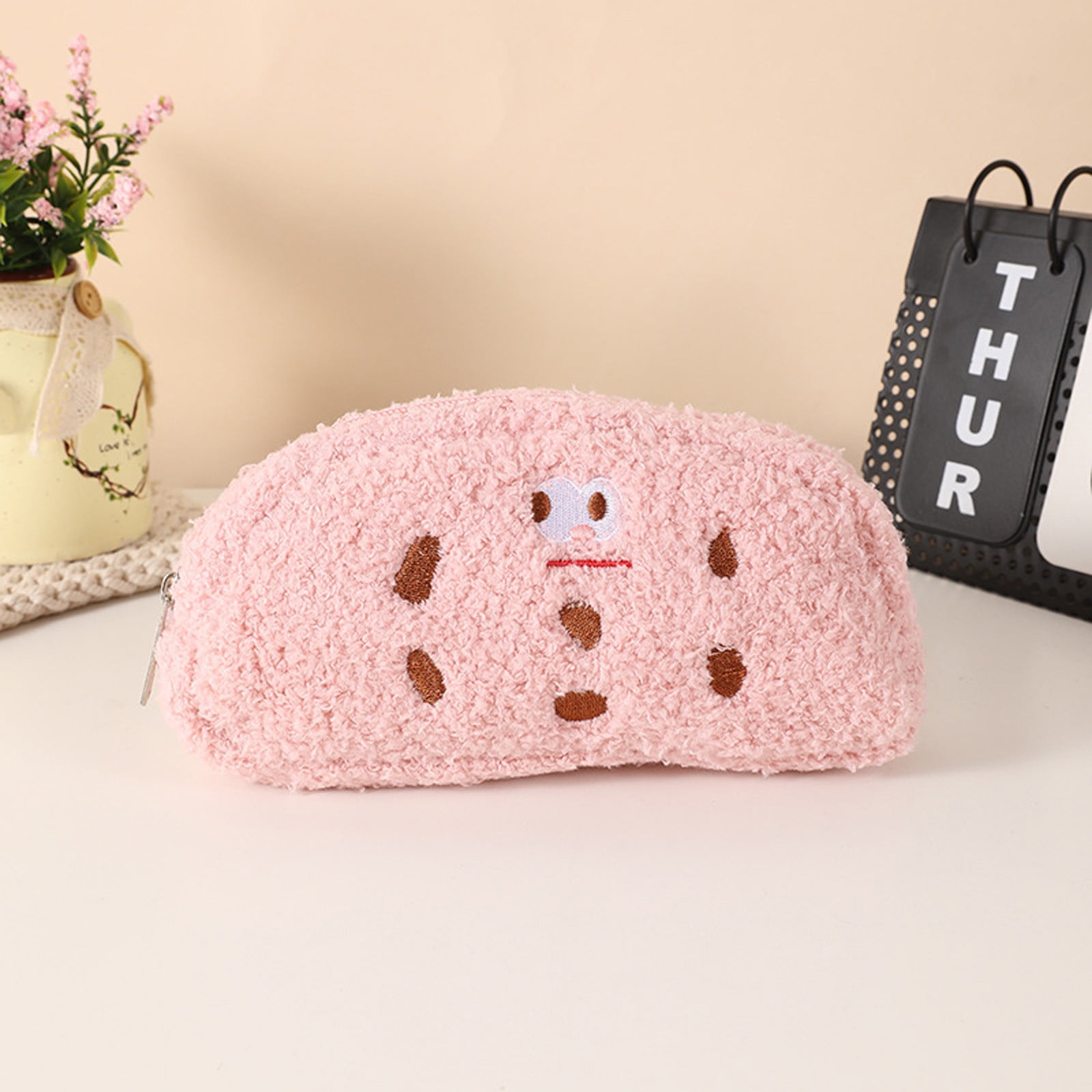 JMKQLZ Cute Pencil Case, Cookies Plush Pencil Pouch for , Big Capacity ...