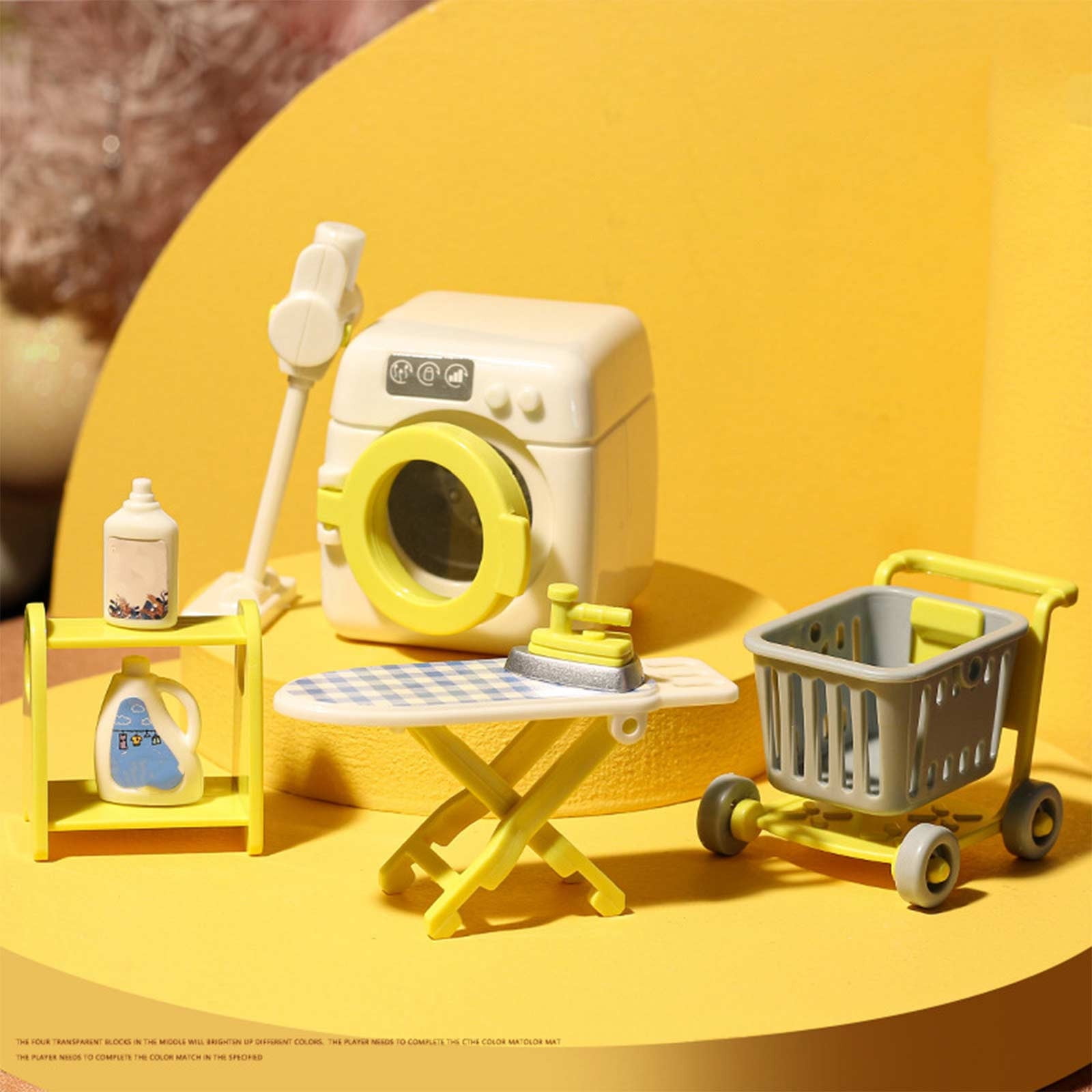 JMKQLZ Dollhouse Furniture, Kitchen & Bathroom Toy Set, Fridge Washing ...
