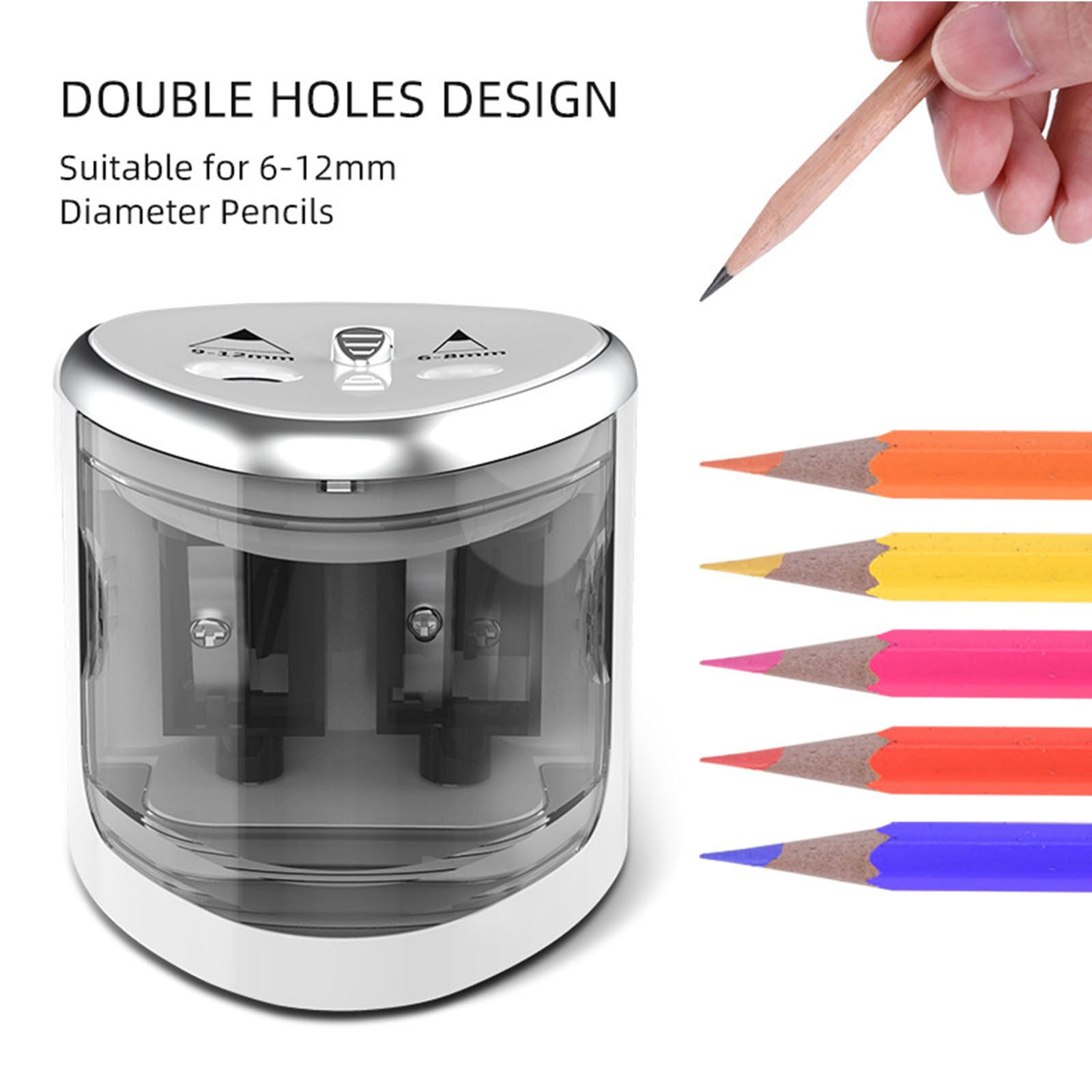 JMKQLZ Electric Pencil Sharpener, Battery Operated Pencil Sharpener for ...