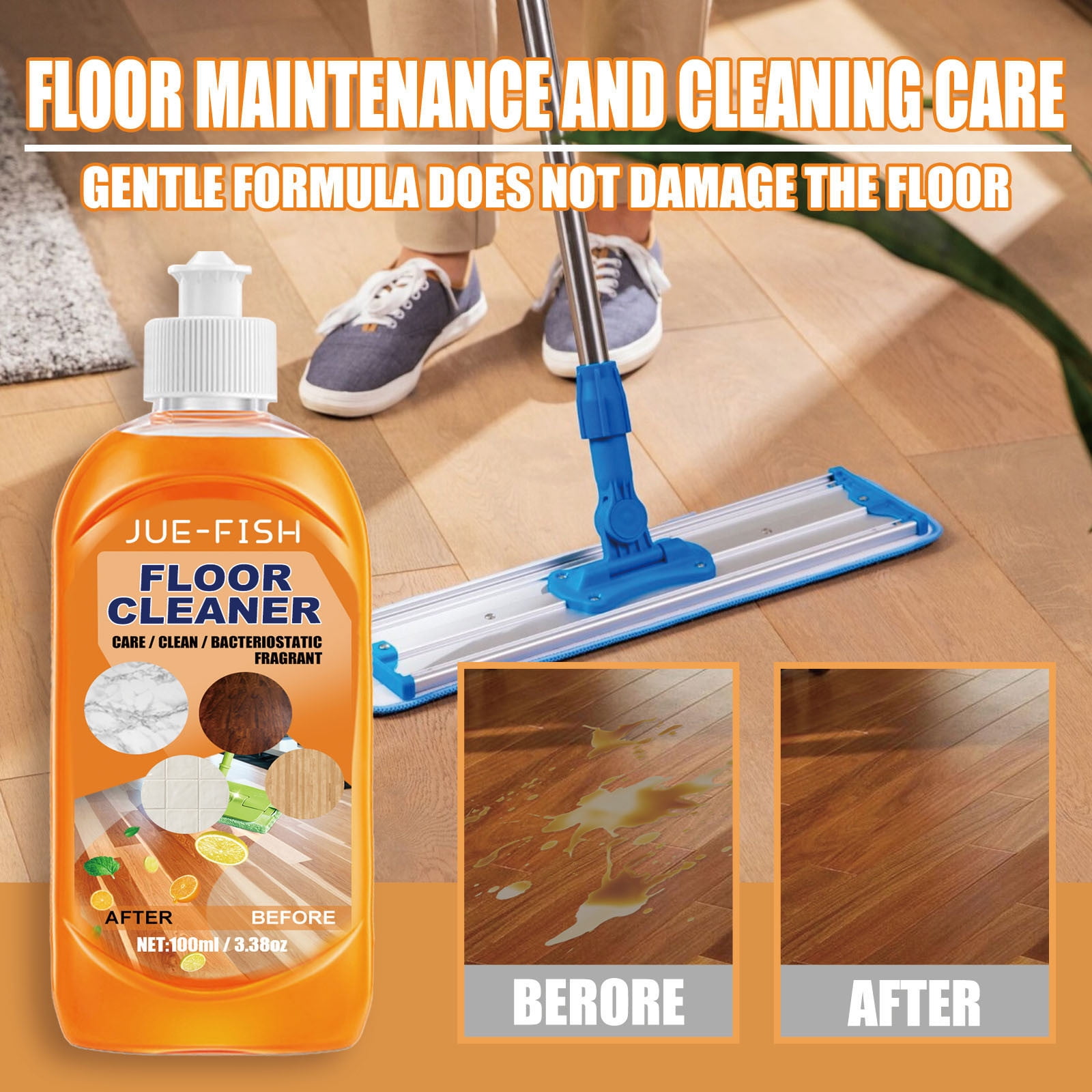 JMKQLZ Floor Cleaner - Liquid Multipurpose Cleaner for Wood, Tile ...