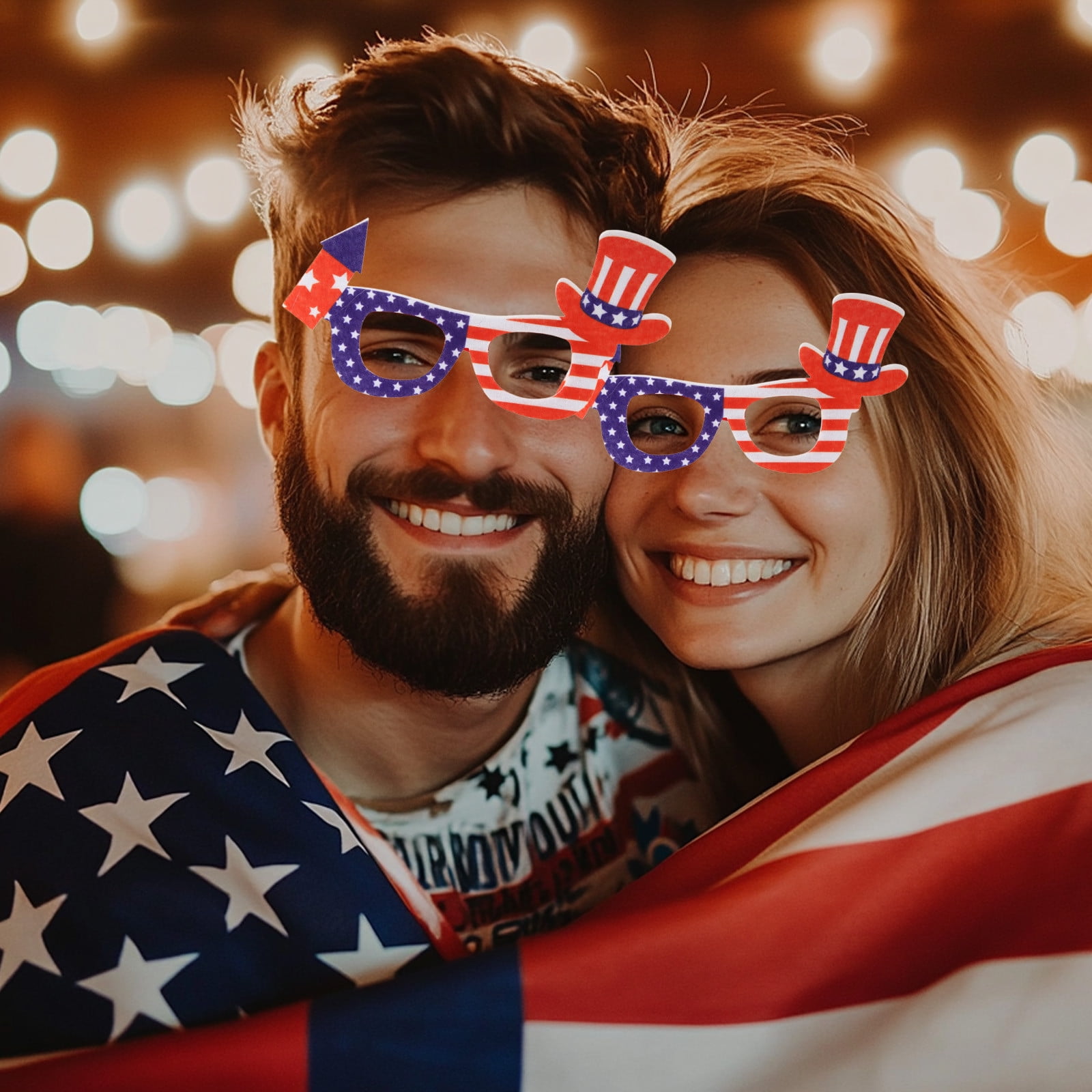 JMKQLZ Fourth Of July Photo Booth Props Independence Day Eyeglasses ...