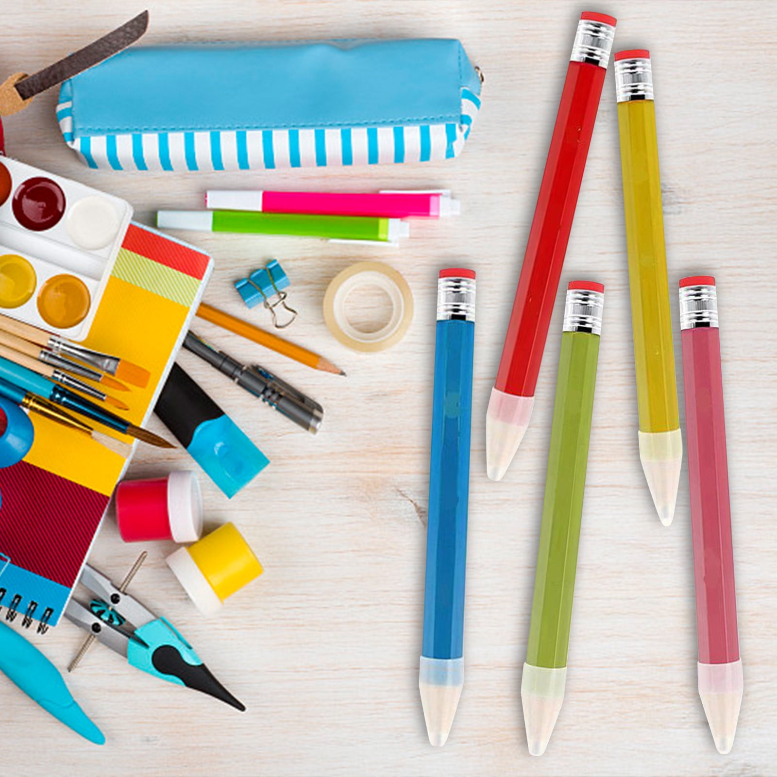 JMKQLZ Giant Pencils for Prop/Gifts/Decor - 14 Inch Wooden Big Novelty ...