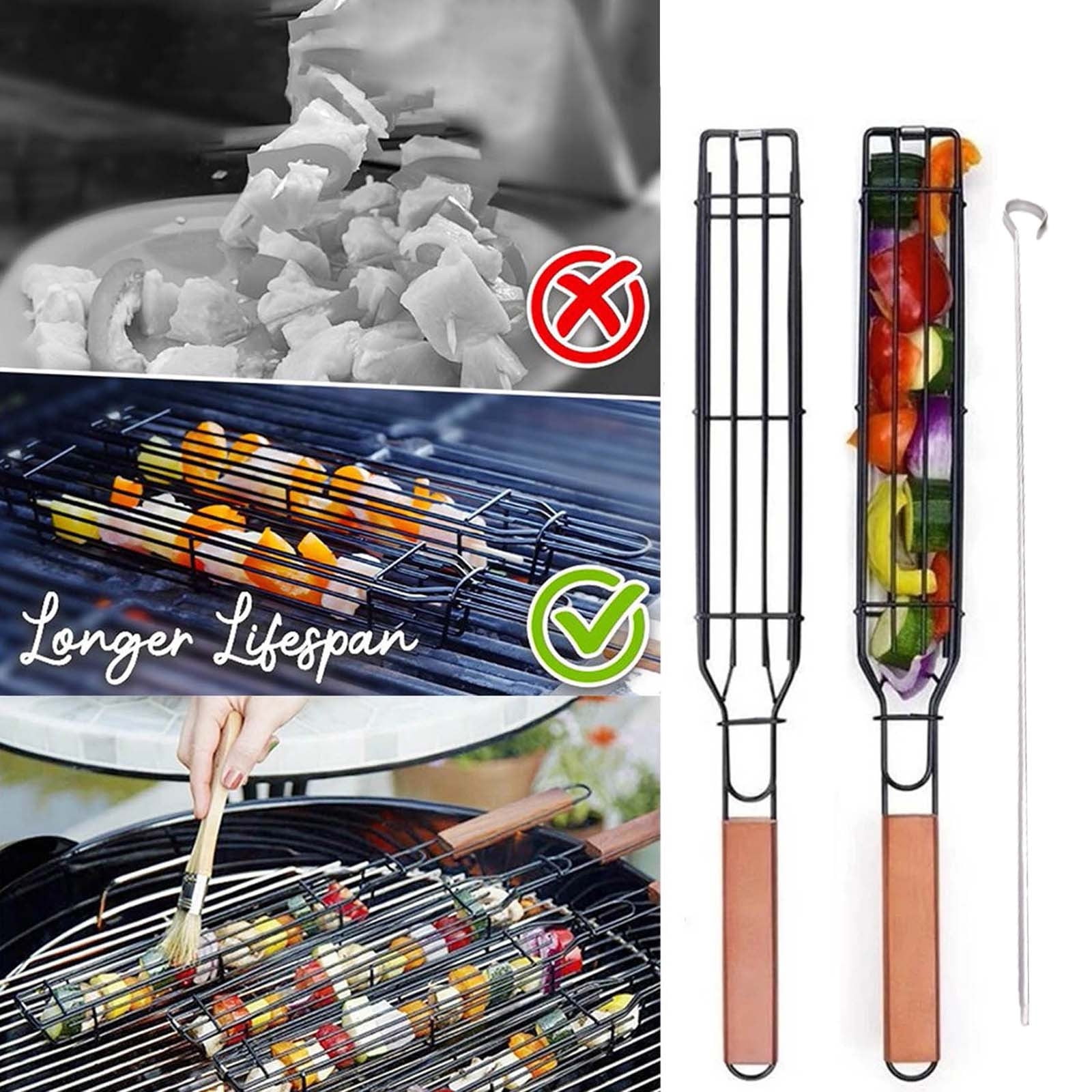 JMKQLZ Grill Basket for Outdoor Grill, Stainless Steel Grilling Baskets ...