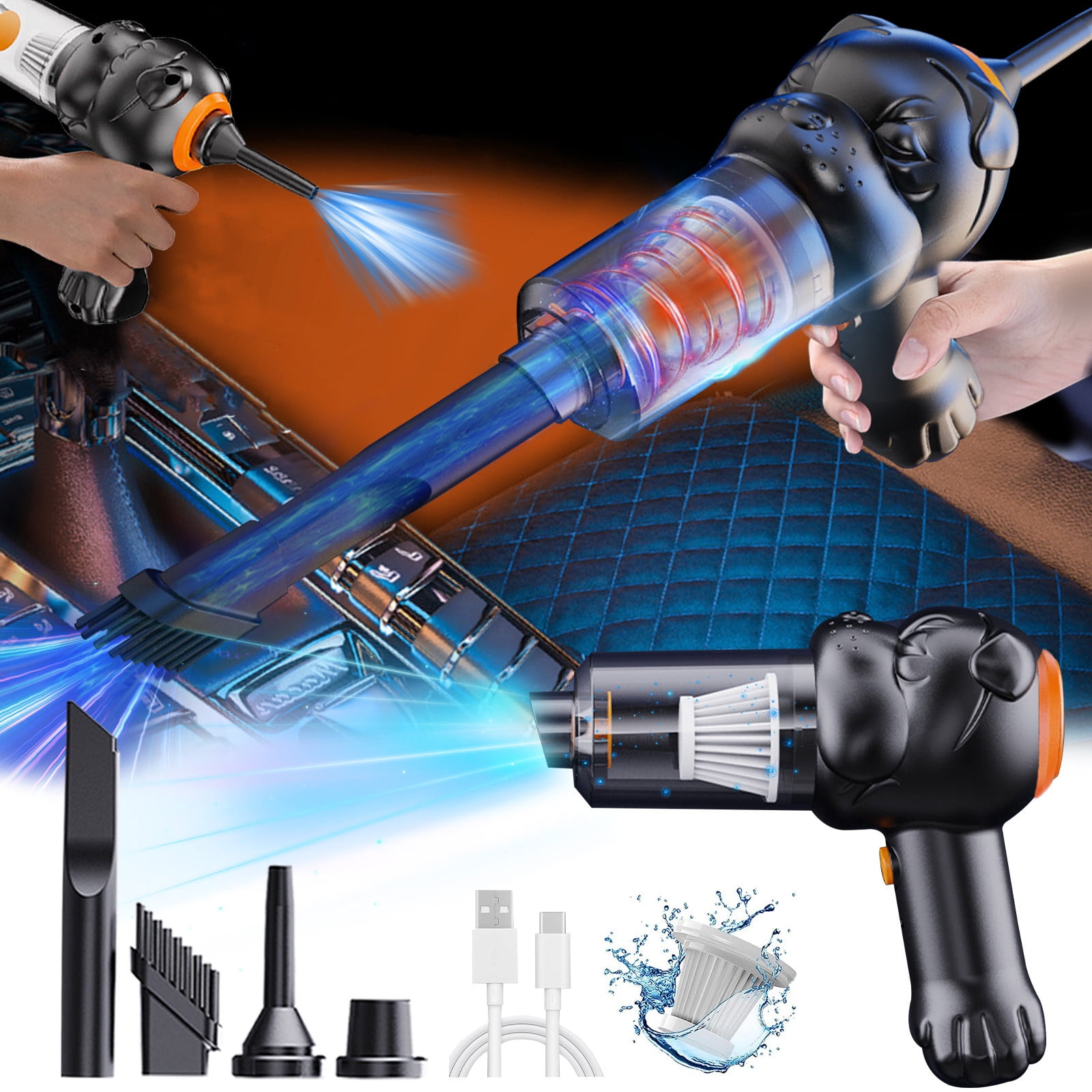 JMKQLZ Handheld Car Vacuum Cordless Mini Portable Vacuum Cleaner ...