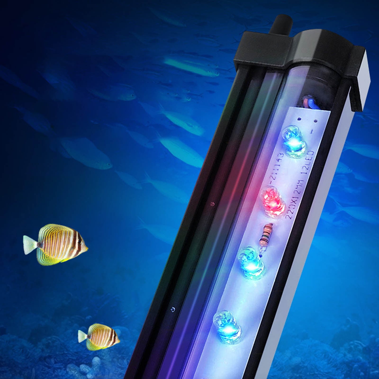JMKQLZ LED Aquarium Bubble Lights Fish Tank Lamps Underwater IP68 ...