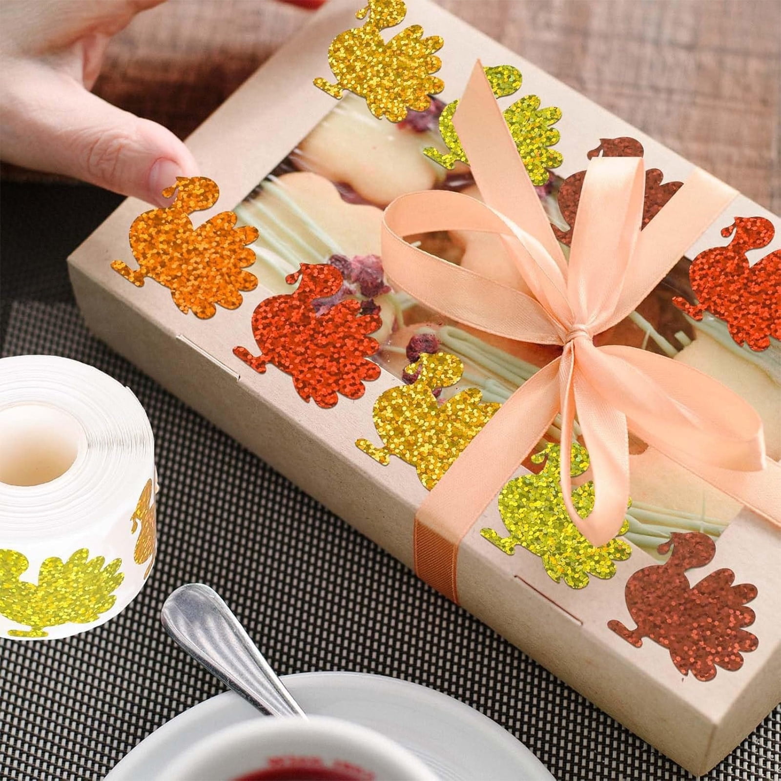 JMKQLZ Laser Round Adhesive Sticker Roll - Festive Sealing Label for ...