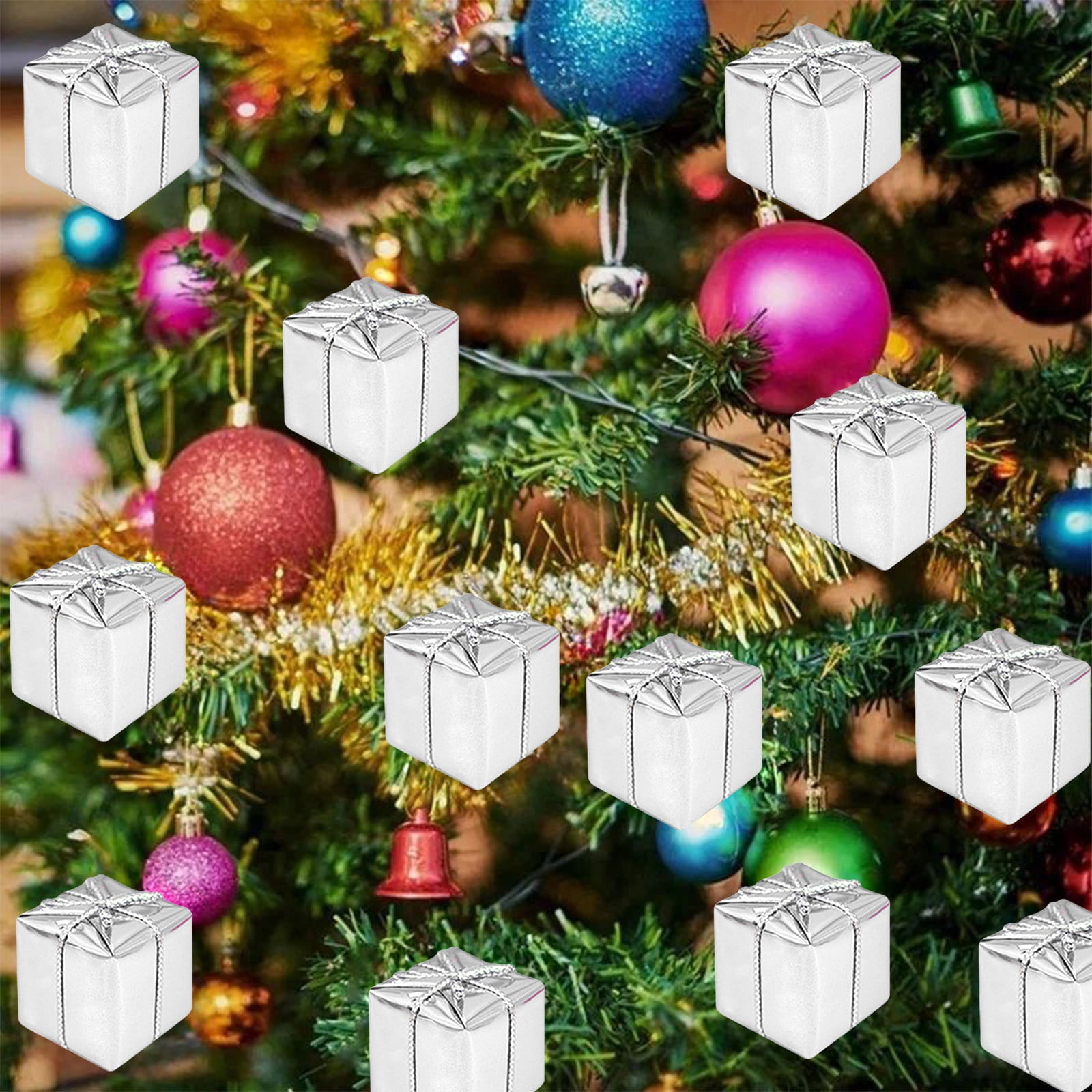JMKQLZ Mini Gift Box Christmas Ornament - 3 Inch Foam Decorative ...