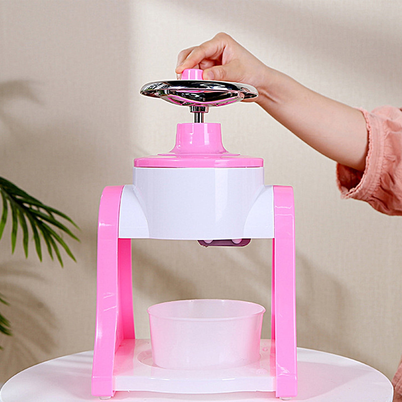 JMKQLZ New Ice Shaver, Manual Homemade Mini Shaved Ice Machine Pink ...