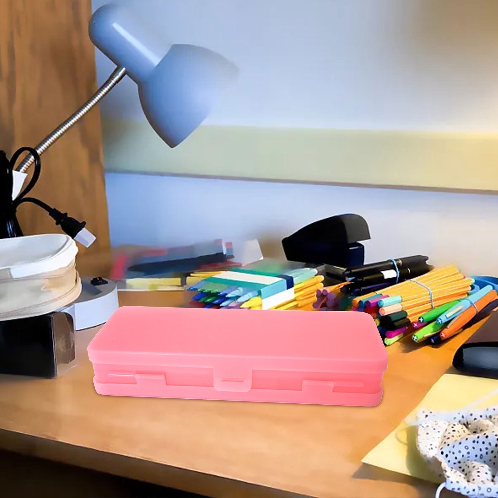 JMKQLZ Pencil Box, Large Capacity Pencil Boxes Transparent Frosted ...