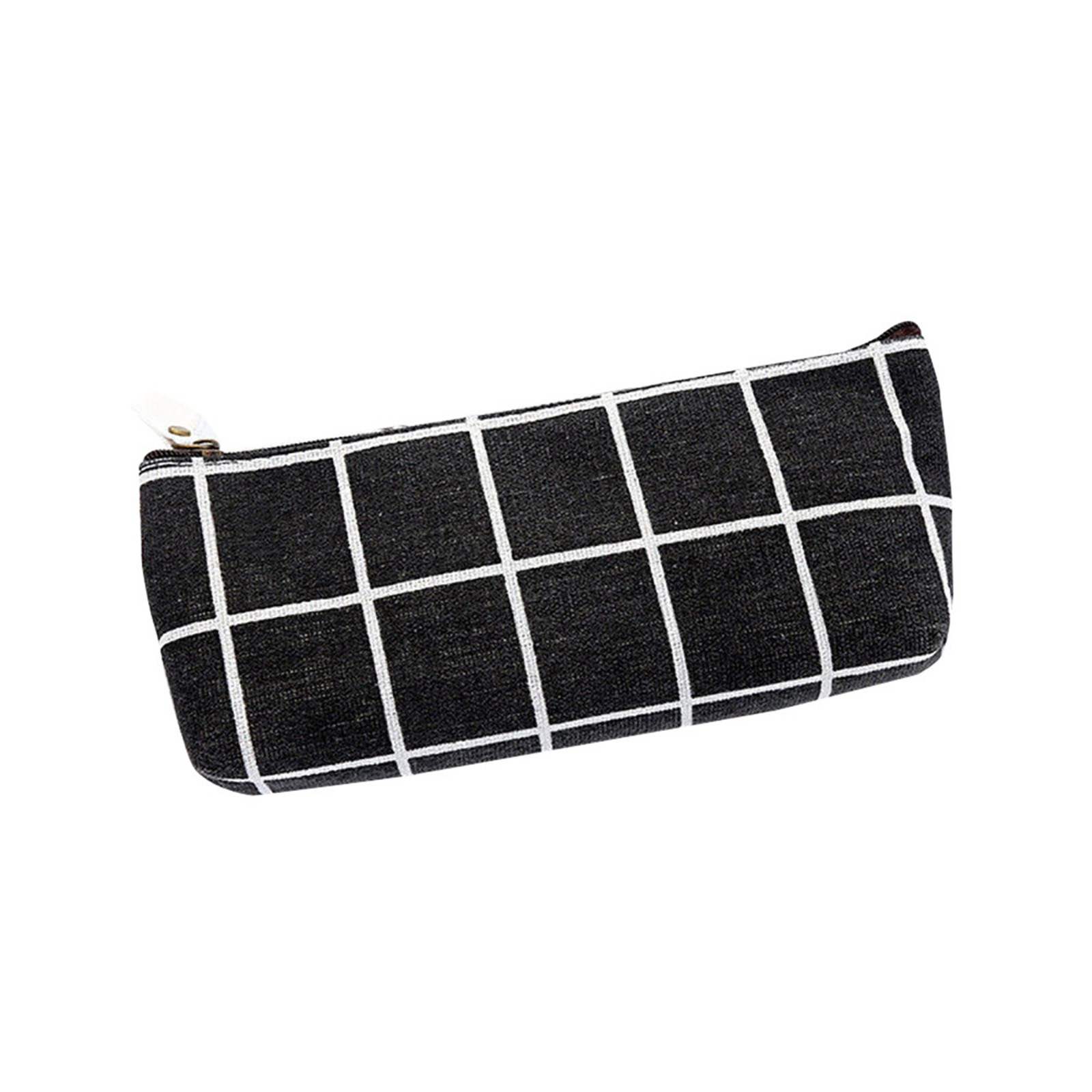 JMKQLZ Durable Grid Design Canvas Pencil Case, Black - Walmart.com