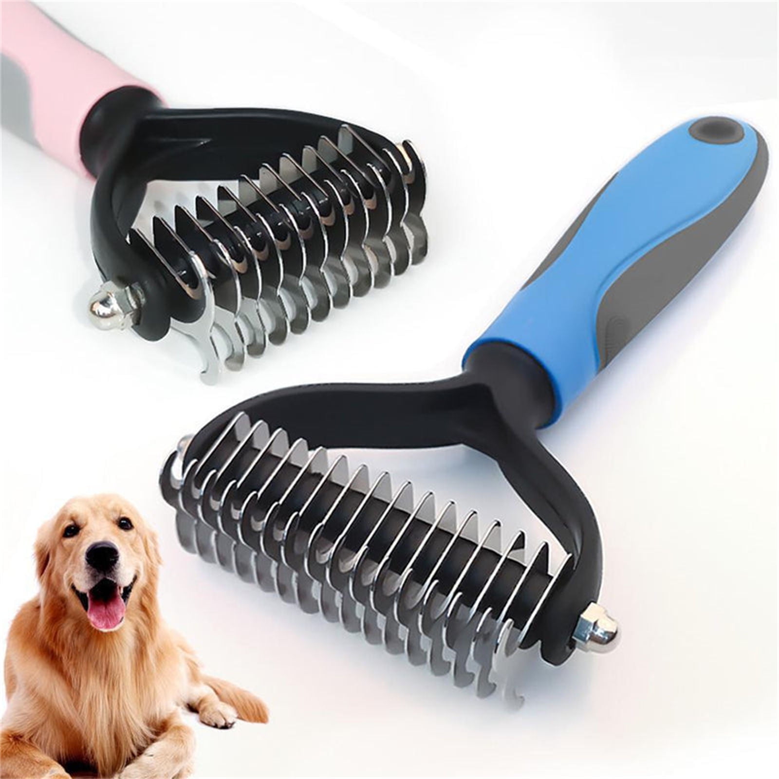 JMKQLZ Pet Brush and Stainless Steel Comb Double Sided Long Hair Pet ...