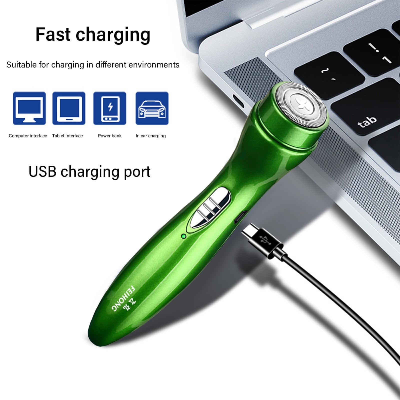 JMKQLZ Portable Electric Razor for Men, Waterproof Rechargeable ...