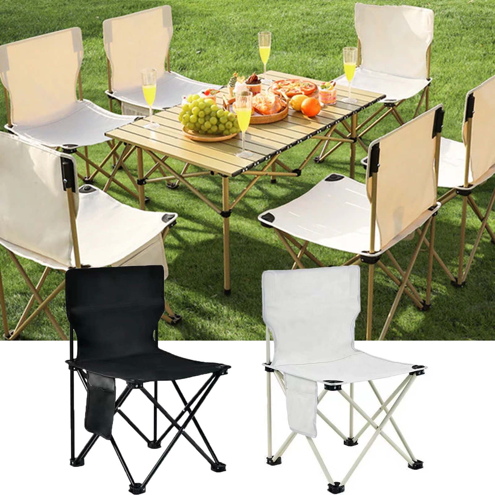 JMKQLZ Portable Foldable Camping Chair, Lightweight Backrest Stool ...