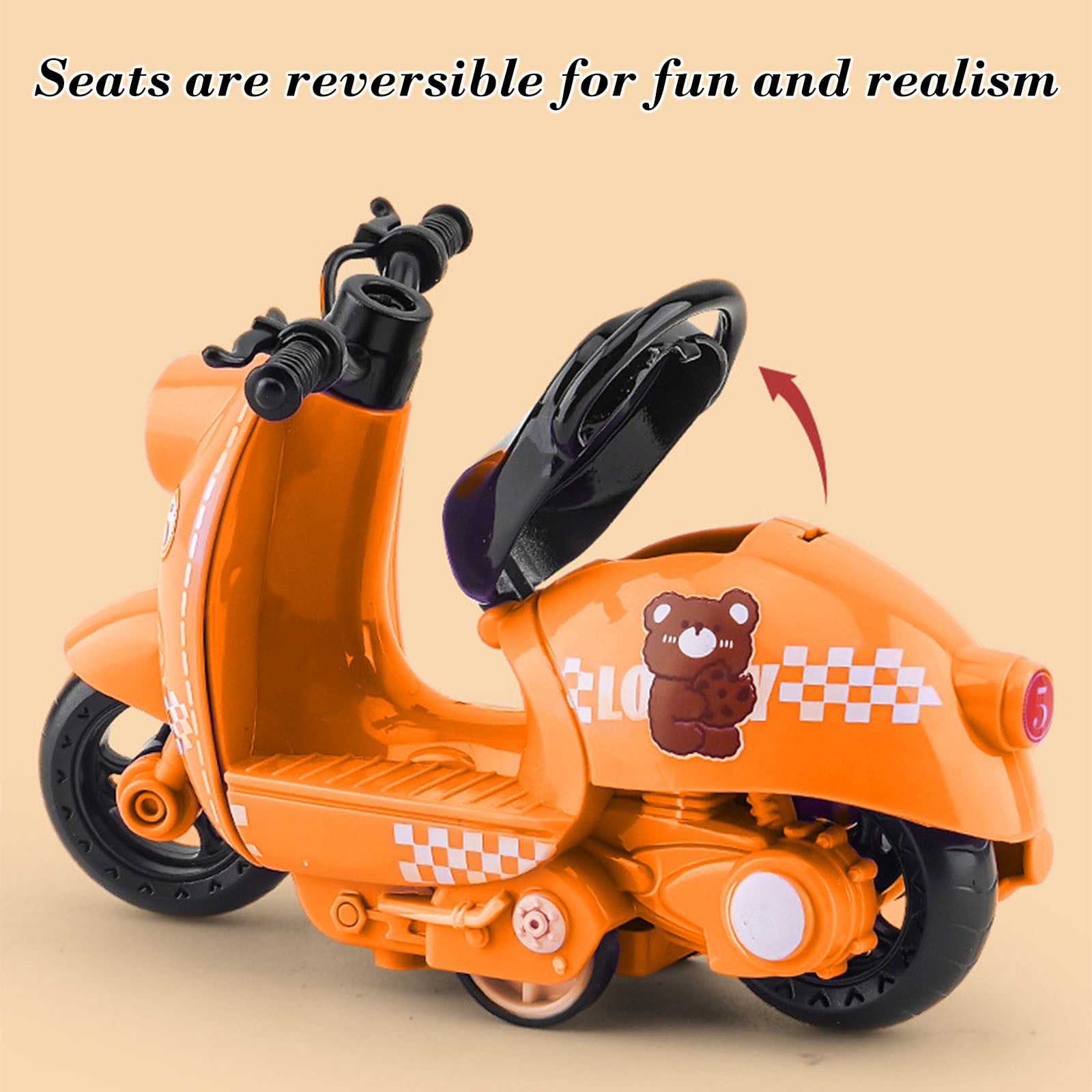 JMKQLZ Pull-Back Motorcycle Toys - Friction Powered Kids Toy Cars ...