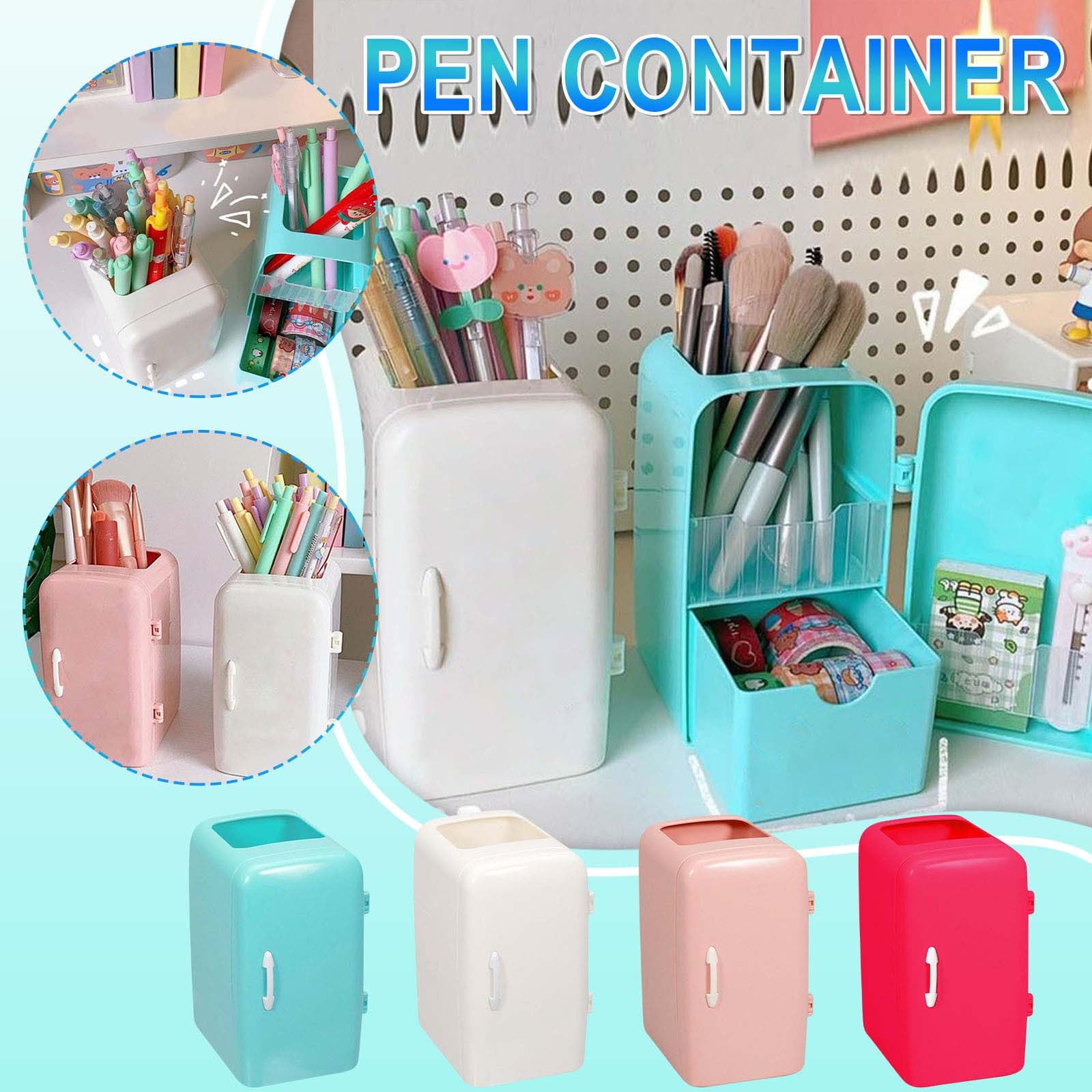 JMKQLZ Refrigerator Cute Pen Holder Pencil Cup with Drawer ...
