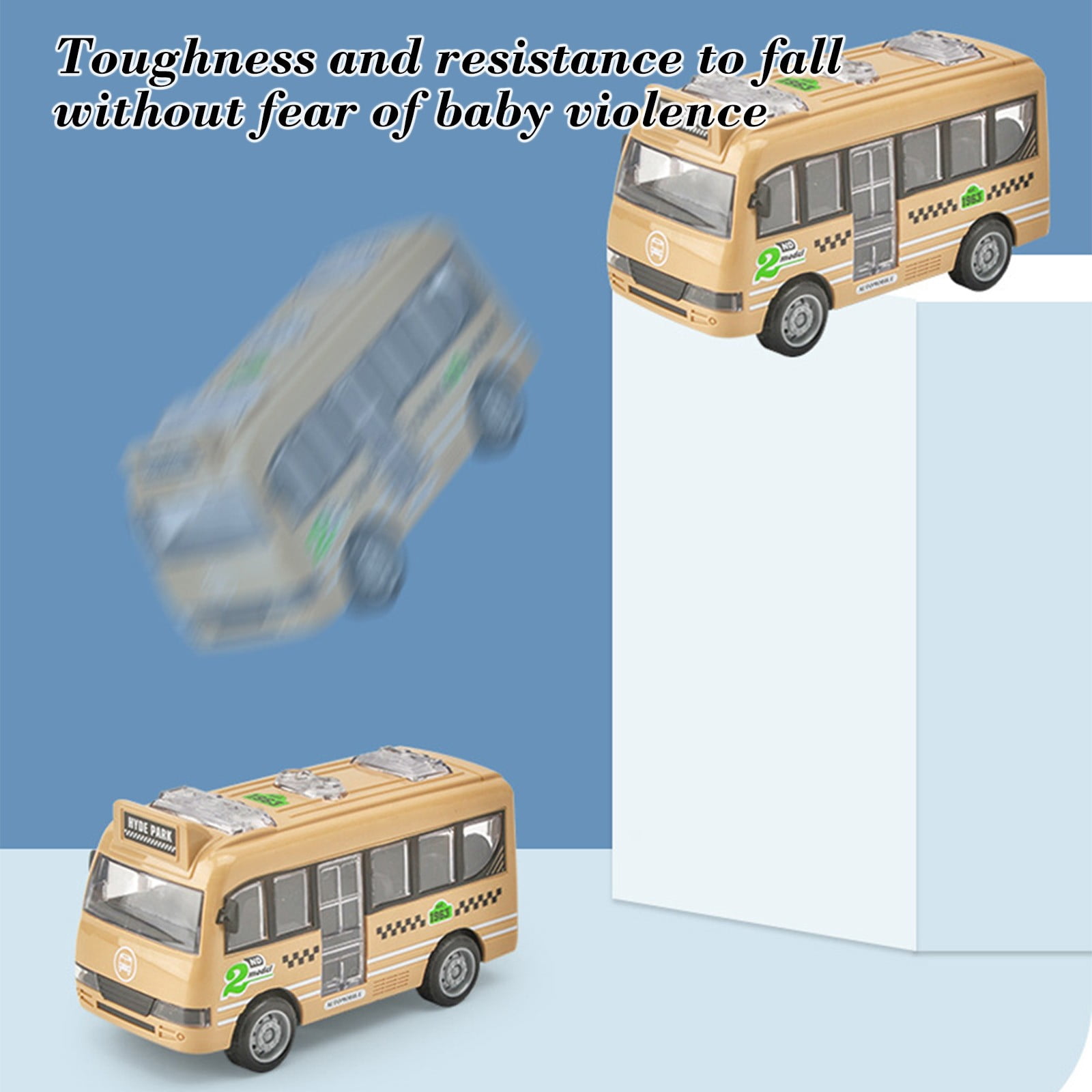 JMKQLZ School Bus Toy, Friction Powered School Bus Toy for Kids, No ...