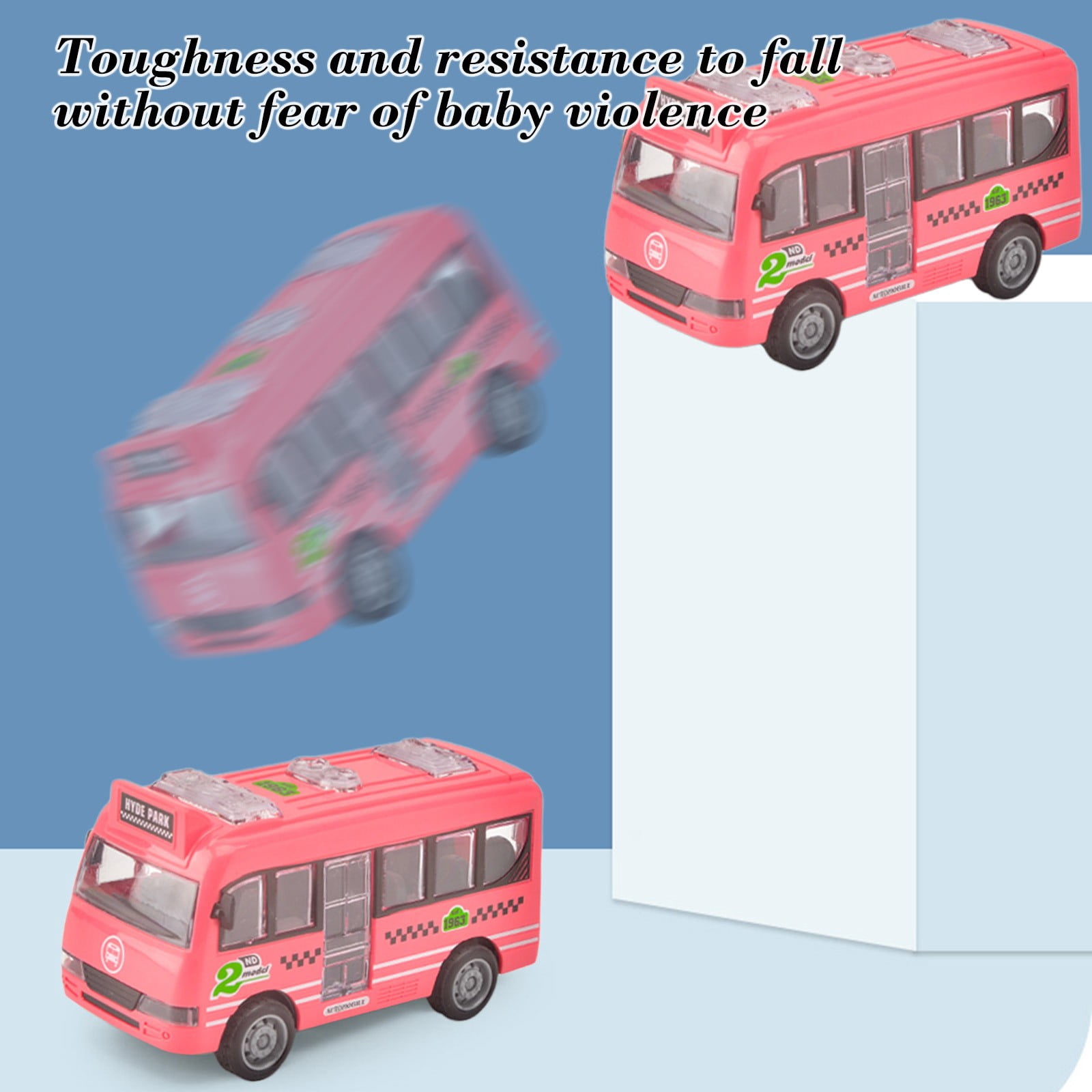 JMKQLZ School Bus Toy, Friction Powered School Bus Toy for Kids, No ...