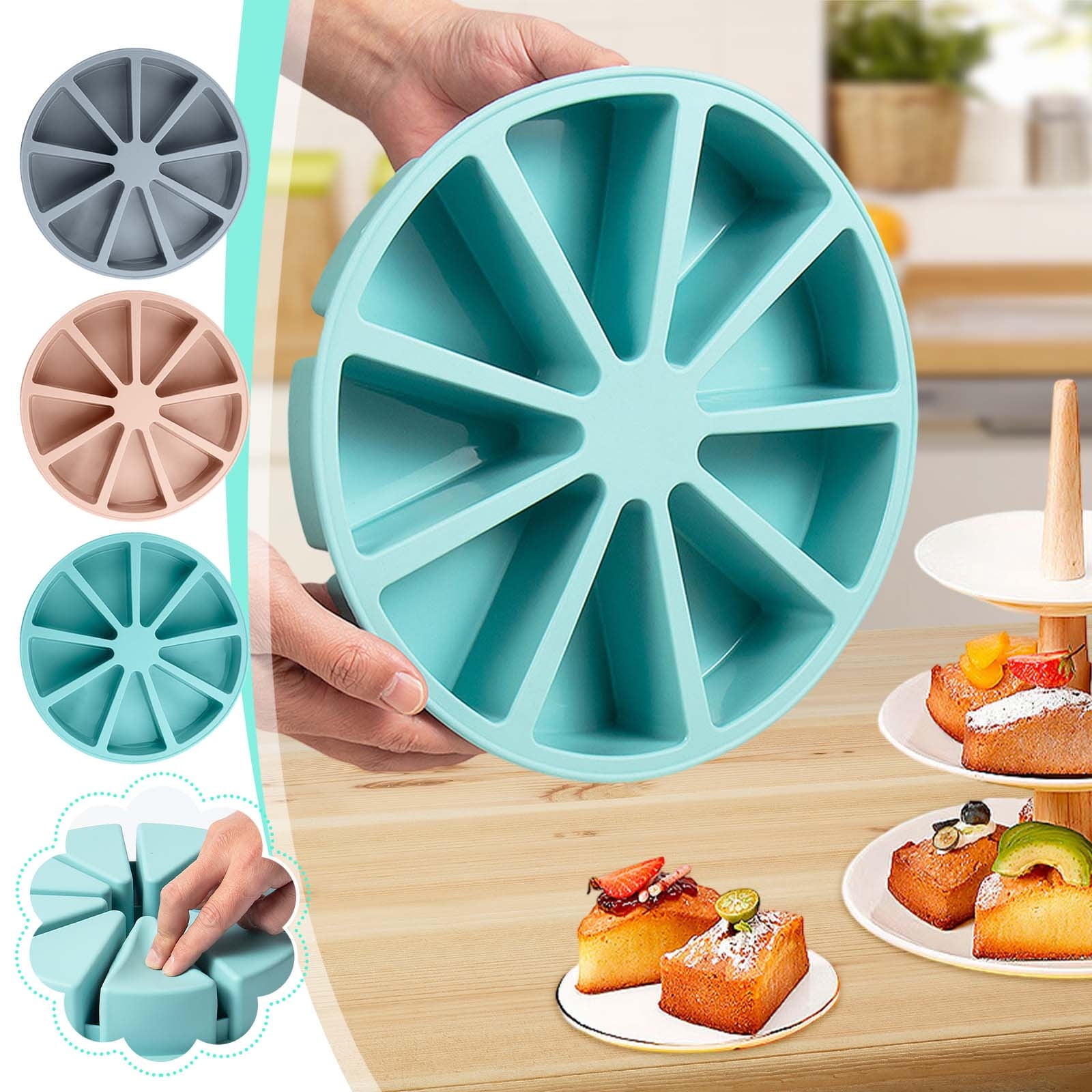 JMKQLZ Scone Pan Silicone Scone Pans for Baking Wedge Pan 9-slot ...