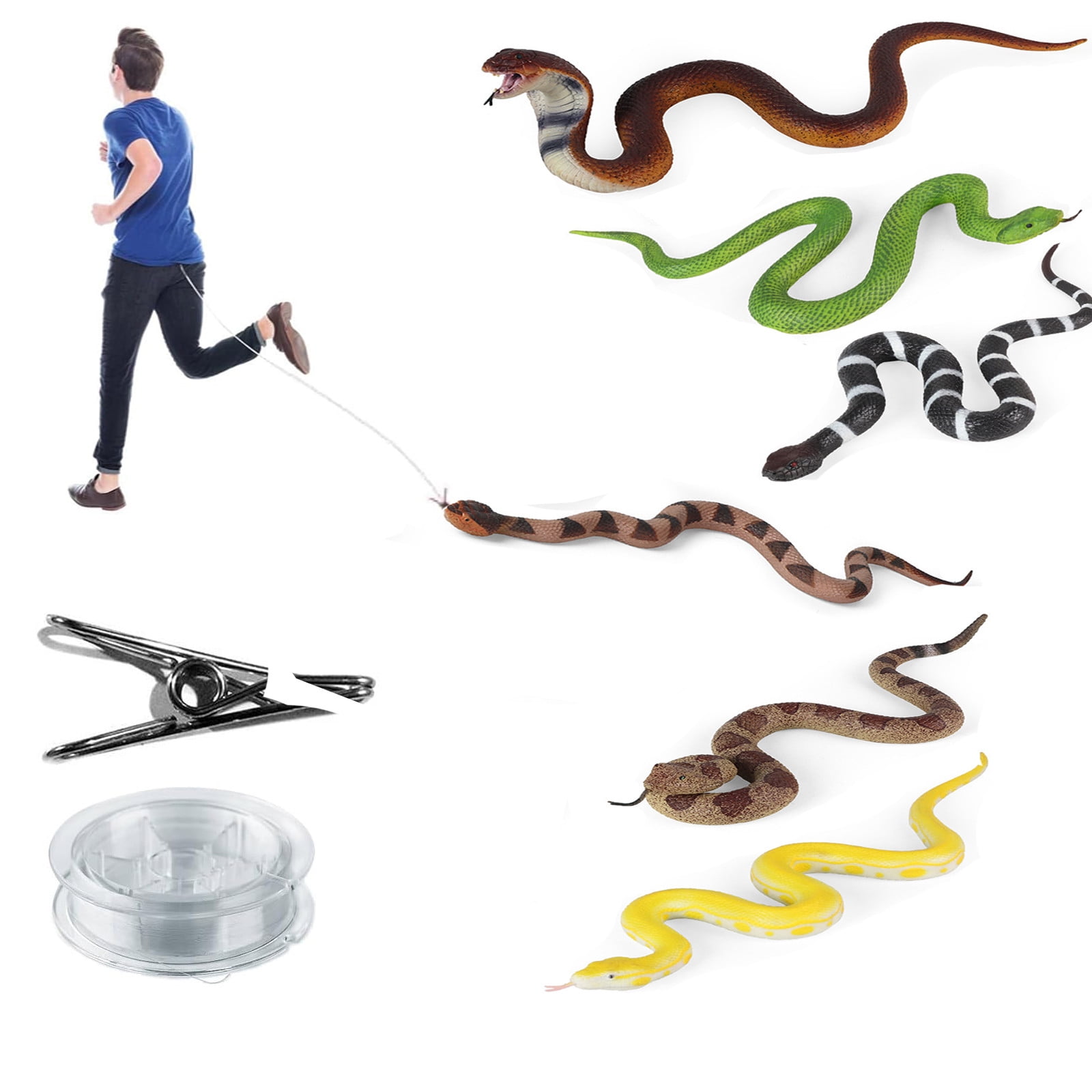 JMKQLZ Snake Toy with String Clip, Golf Snake Prank, Clip on Snake ...