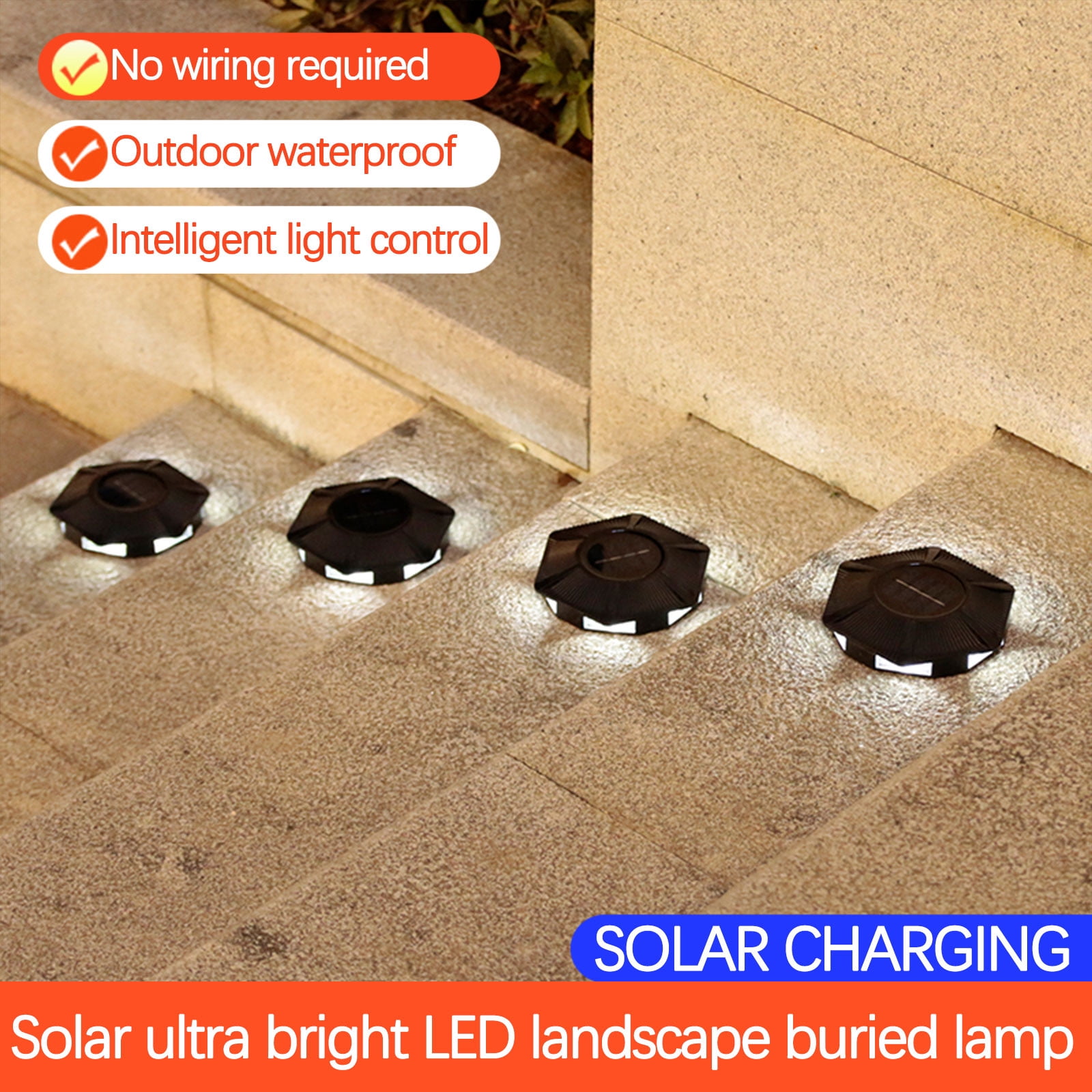 JMKQLZ Solar Ground Lights, Waterproof LED Underground Lights, Outdoor ...