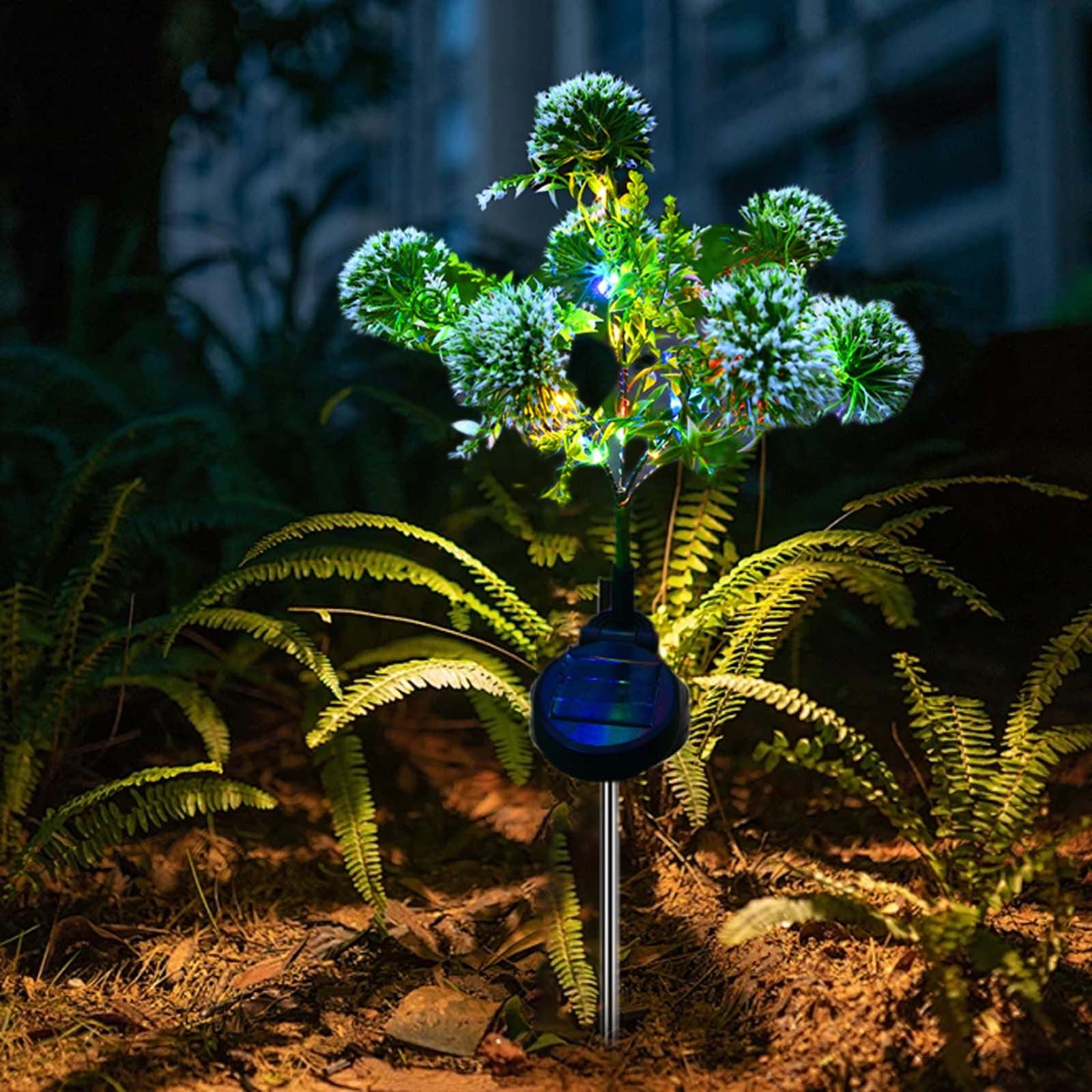 JMKQLZ Solar Lights Garden Decor, 2 Pc Upgraded Decorative Dandelion ...