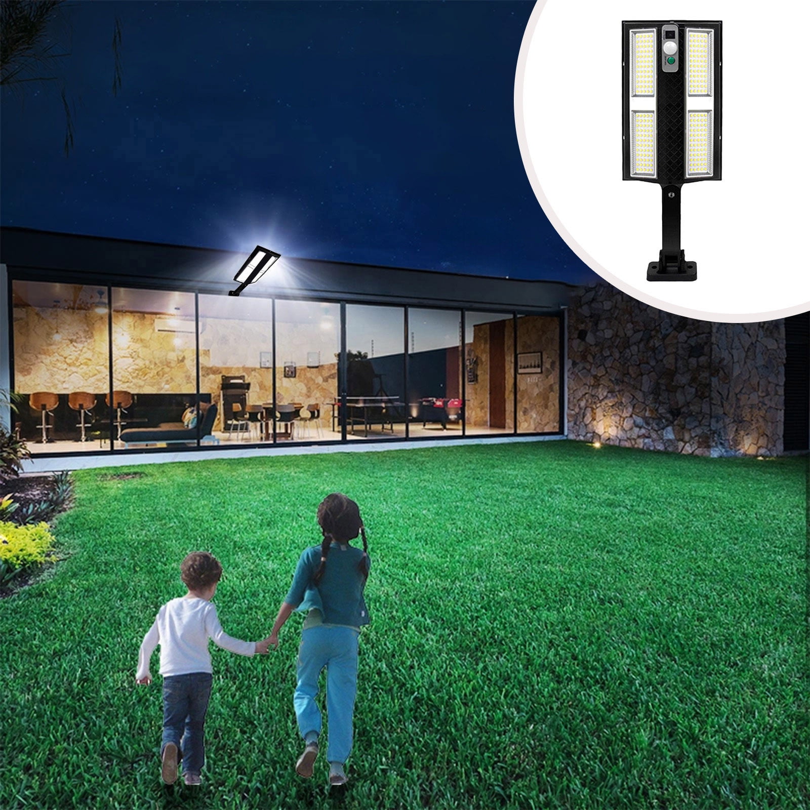 JMKQLZ Solar Lights Outdoor,LEDs Solar Powered Motion Sensor Light ...