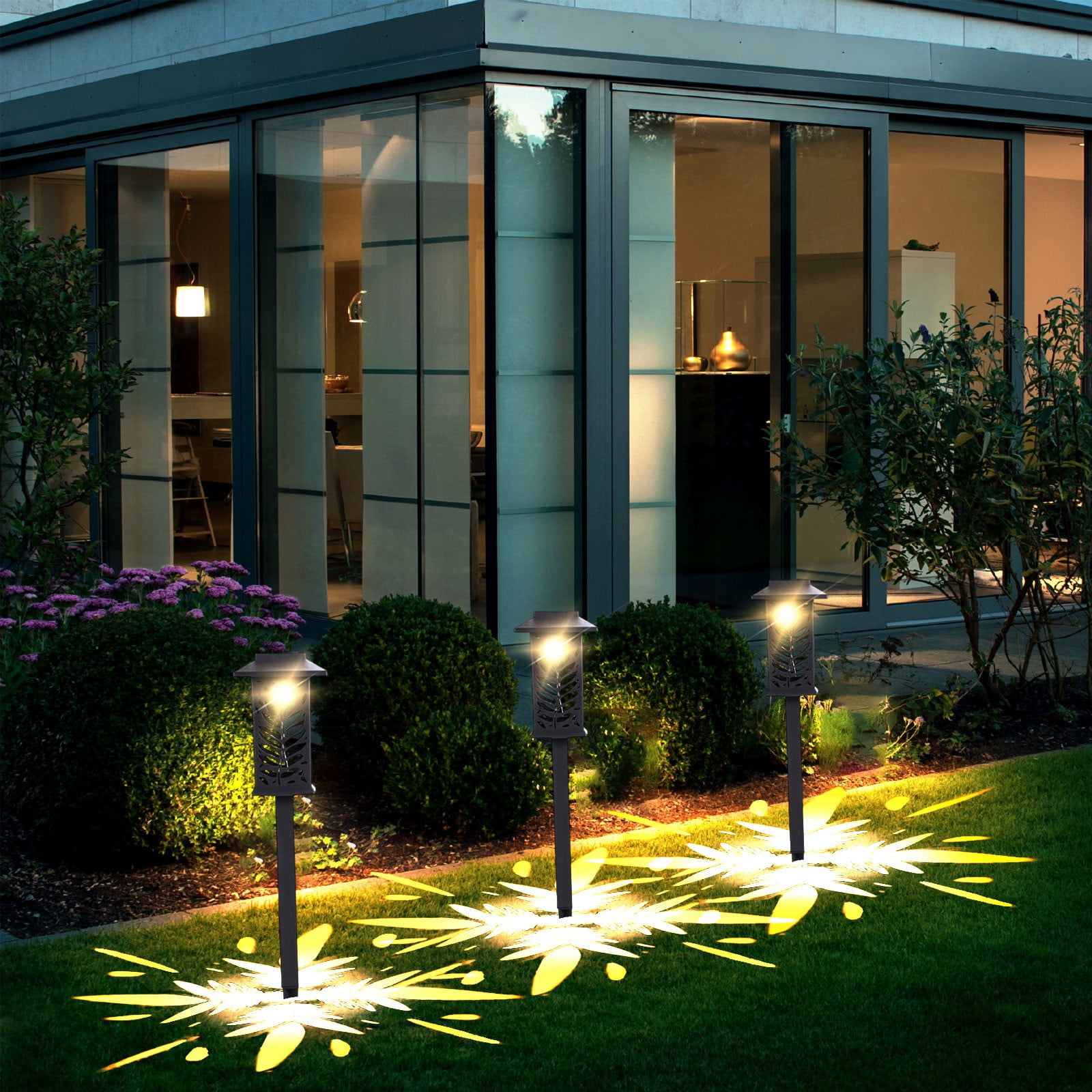 JMKQLZ Solar Lights Outdoor Upgraded Bright Solar Pathway Lights ...