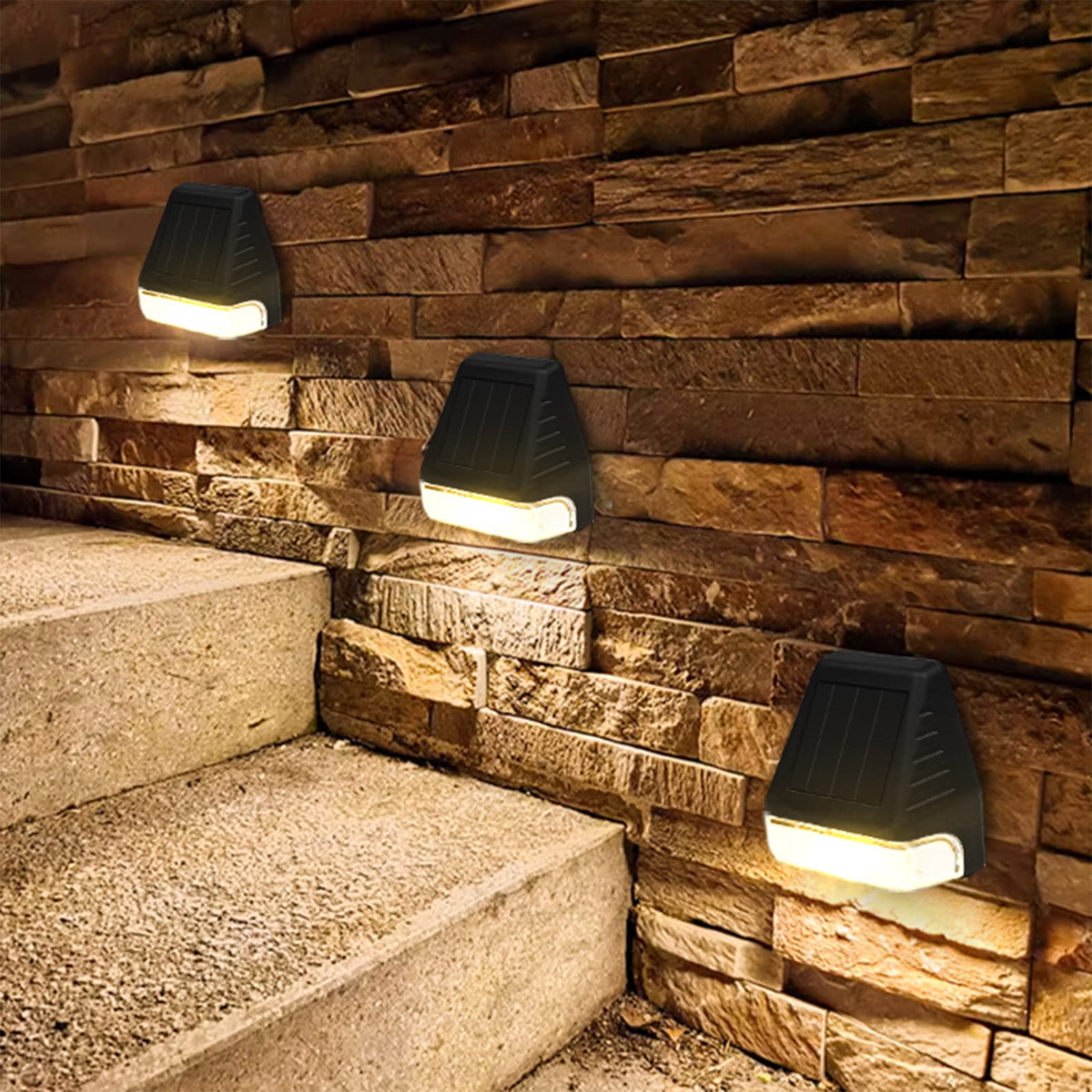 JMKQLZ Solar-Powered LED Step Lights - Waterproof Outdoor Lamp for Deck ...