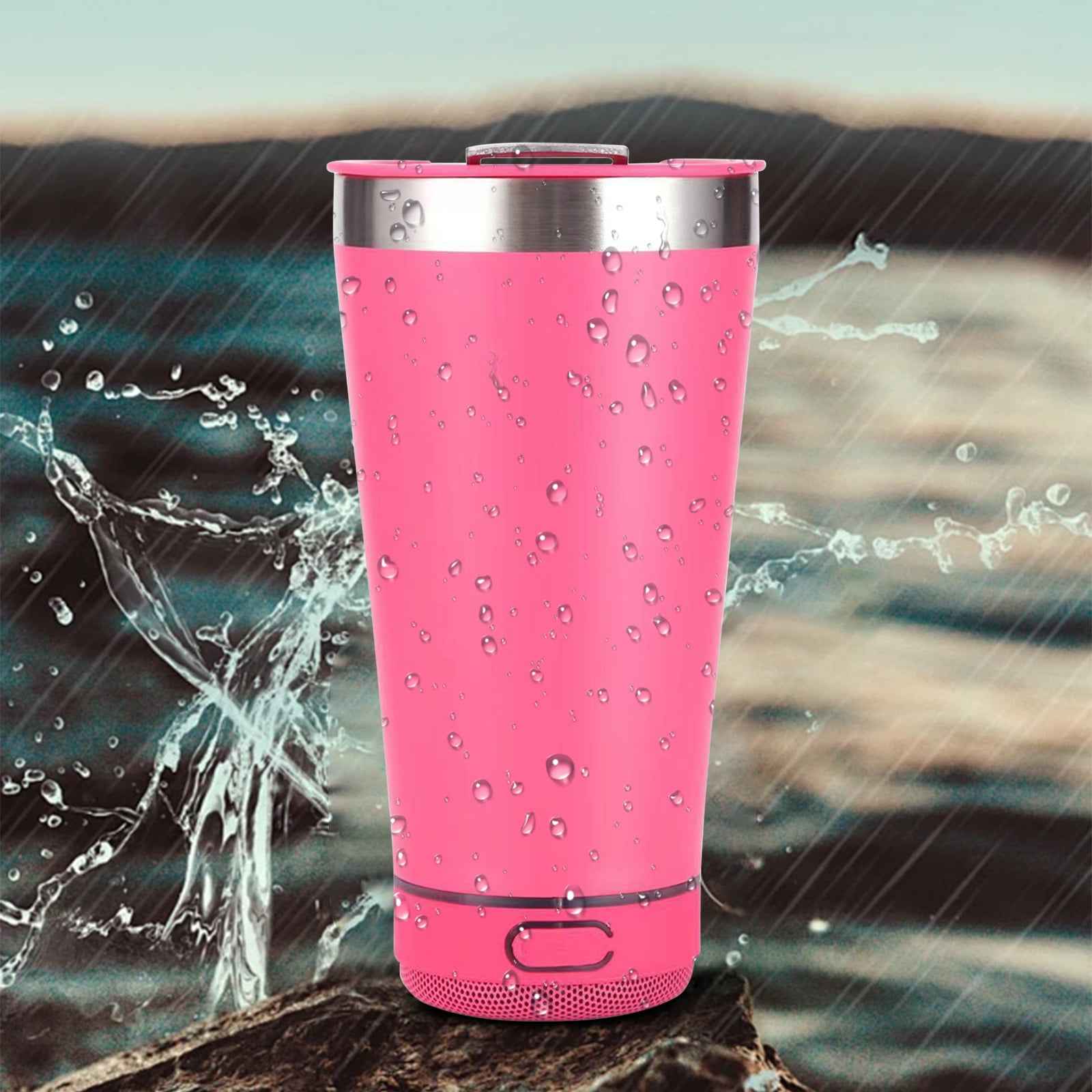 JMKQLZ Stainless Steel Beer Mug, Double-Layer Portable Bluetooth Sound ...