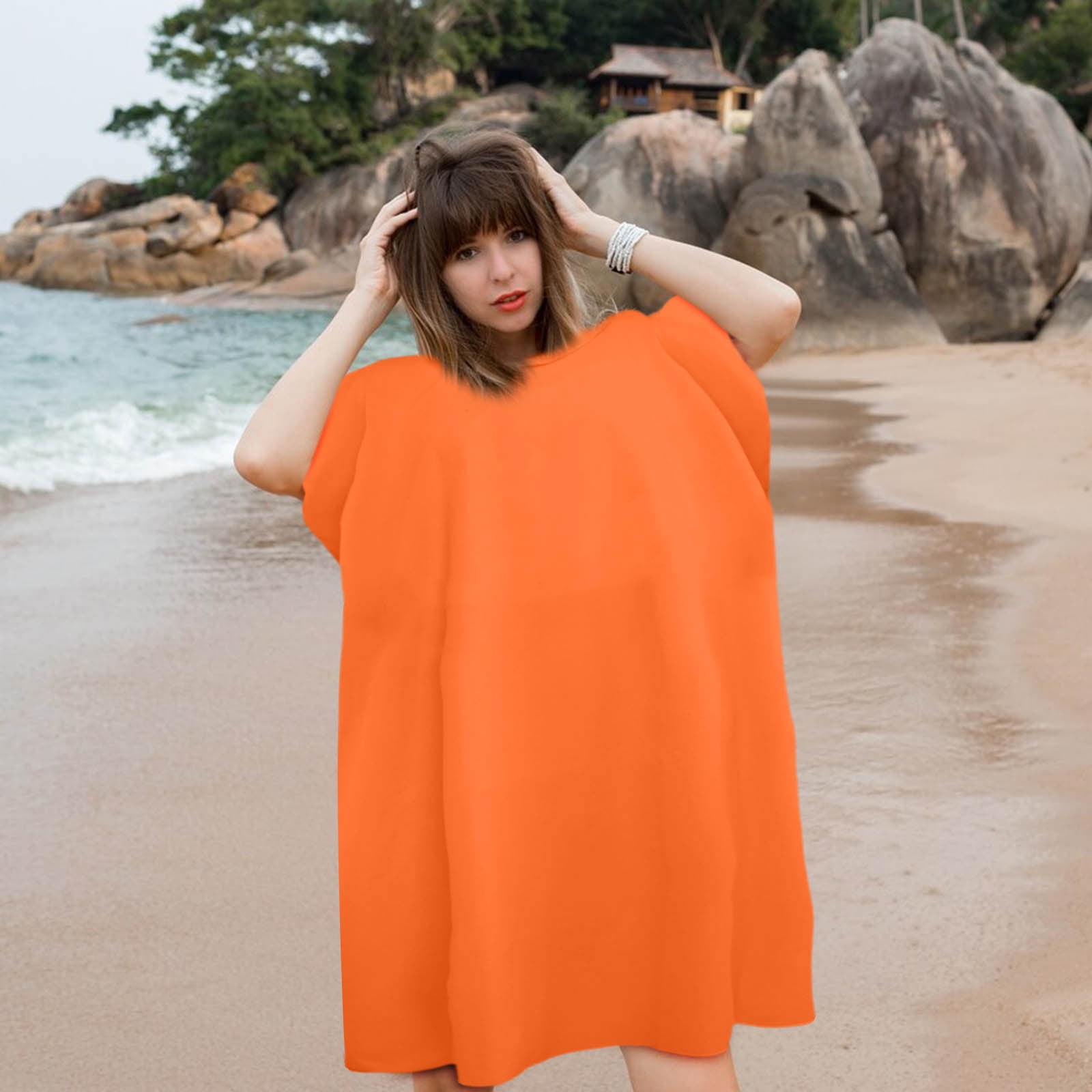 JMKQLZ Surf Poncho Towel Microfiber Swim Bath Robe with Hood Quick ...
