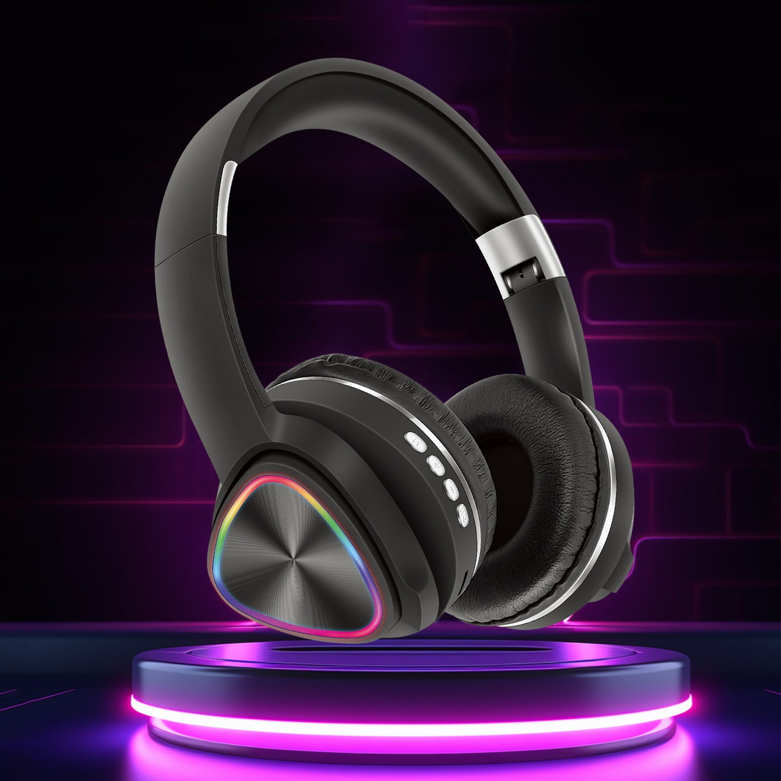JMKQLZ Wireless Gaming Headset with LED Lights, Subwoofer Bluetooth ...