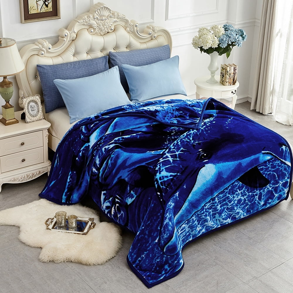 JML 2 Layer King Size Fluffy Chunky Large Raschel Blanket Super Soft ...