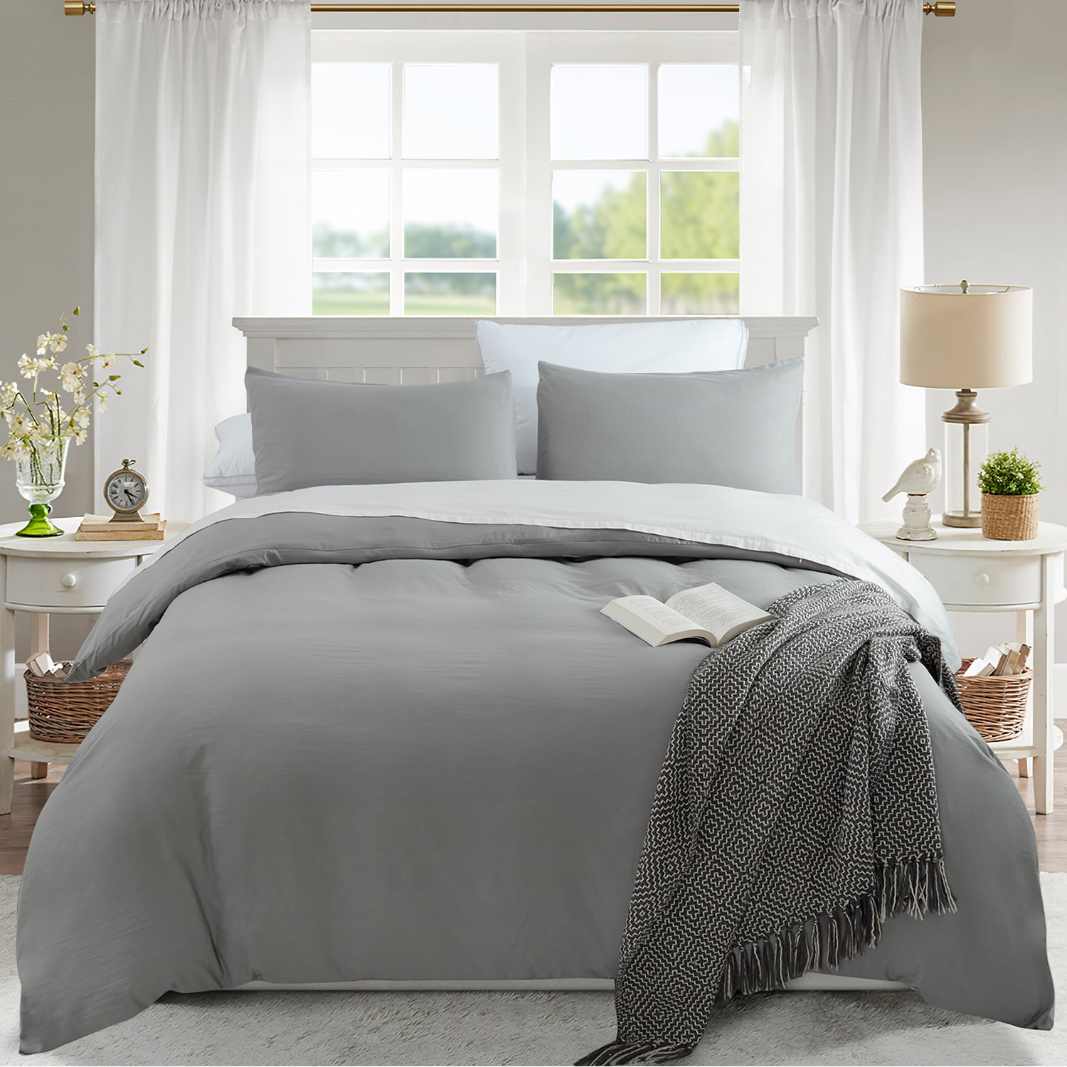 JML 2 Piece Twin Size Duvet Cover Set With Hidden Zipper Closure and ...