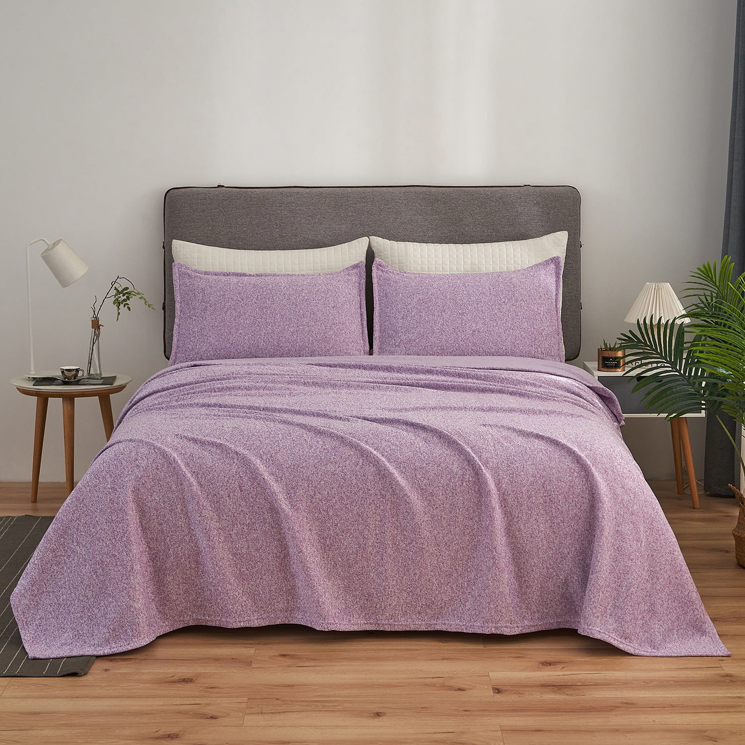 JML 3 Piece Knit Weave Blanket Queen (90"x90") with 2 Shams ...
