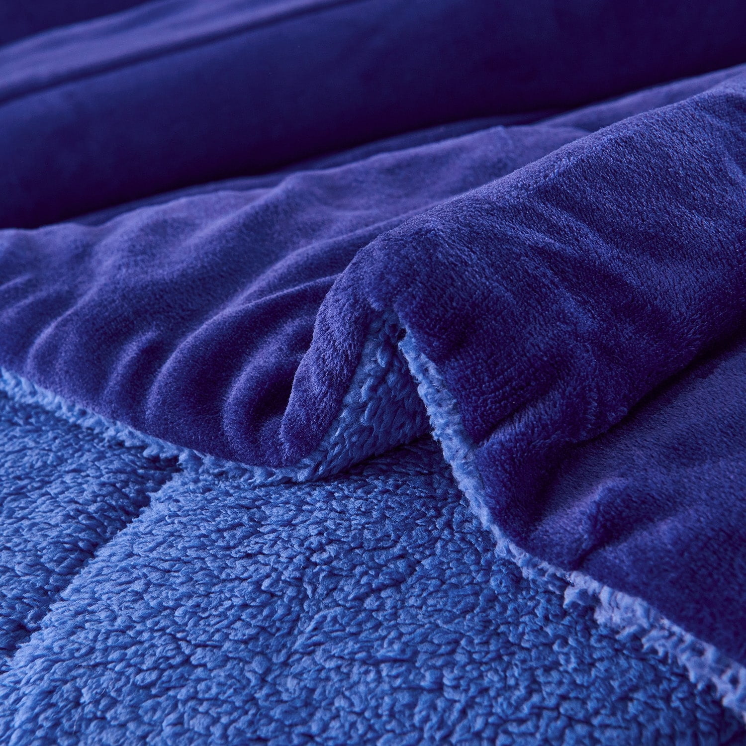 JML 3 Piece Sherpa Plush Micro Suede Comforter Set Navy - California ...