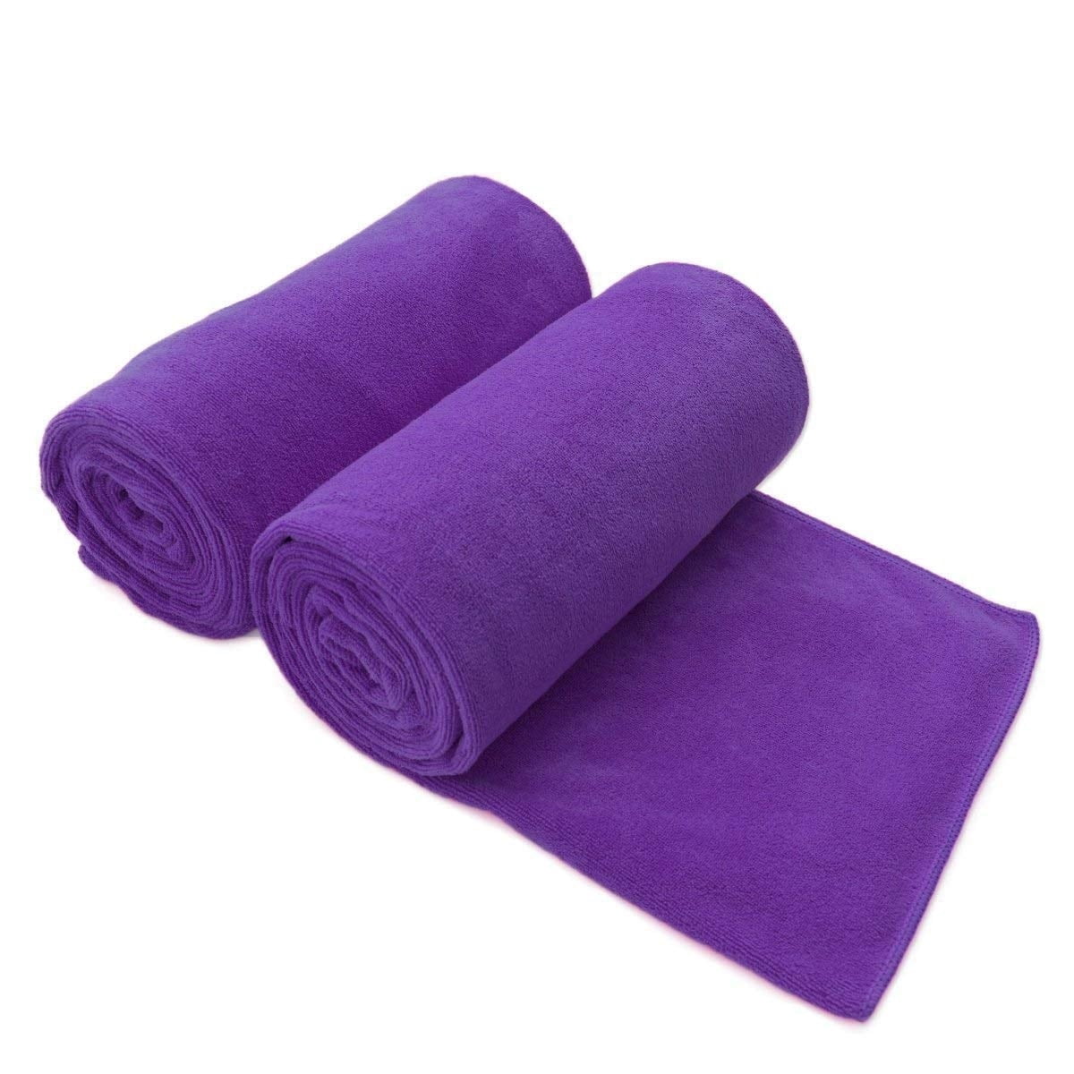 JML 30"x60" Bath Towels (Set of 2) Super Soft Absorbent Purple ...