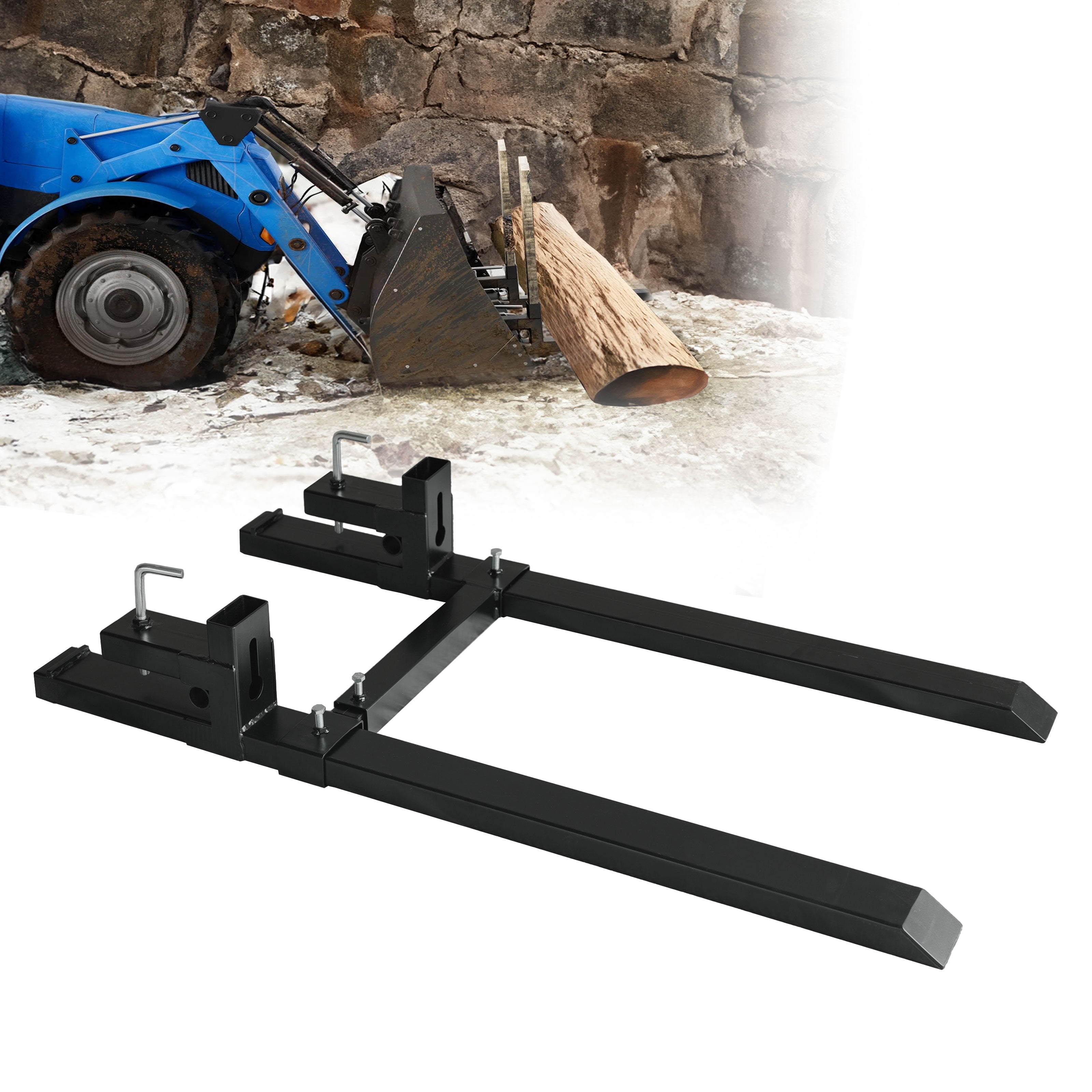 JML 60'' Clamp on Pallet Forks, 4000 Lbs Heavy Duty Bucket Fork with ...