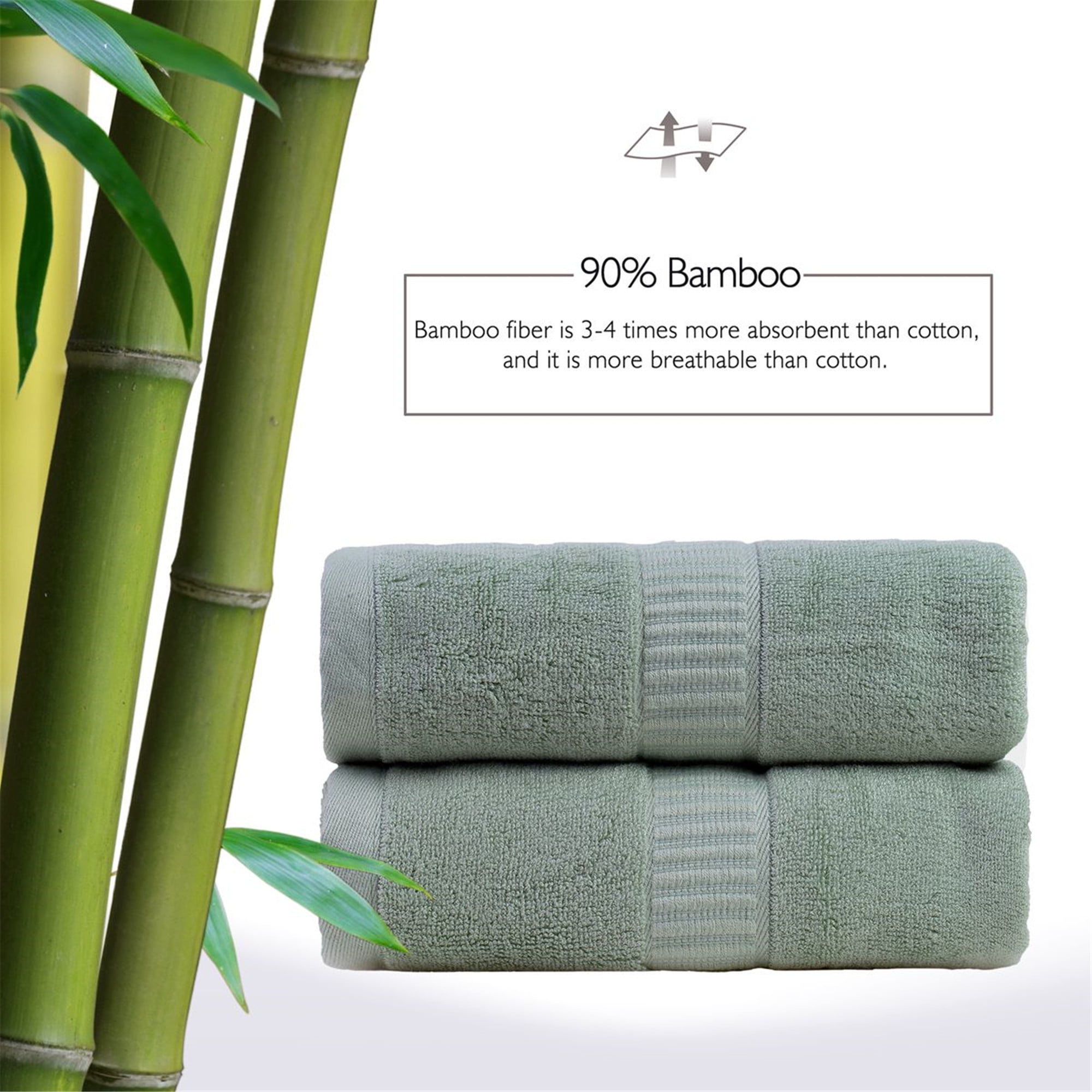 JML Bath Towel Sets, 2 Piece Bamboo Towels, Natural Ultra Soft Touch ...