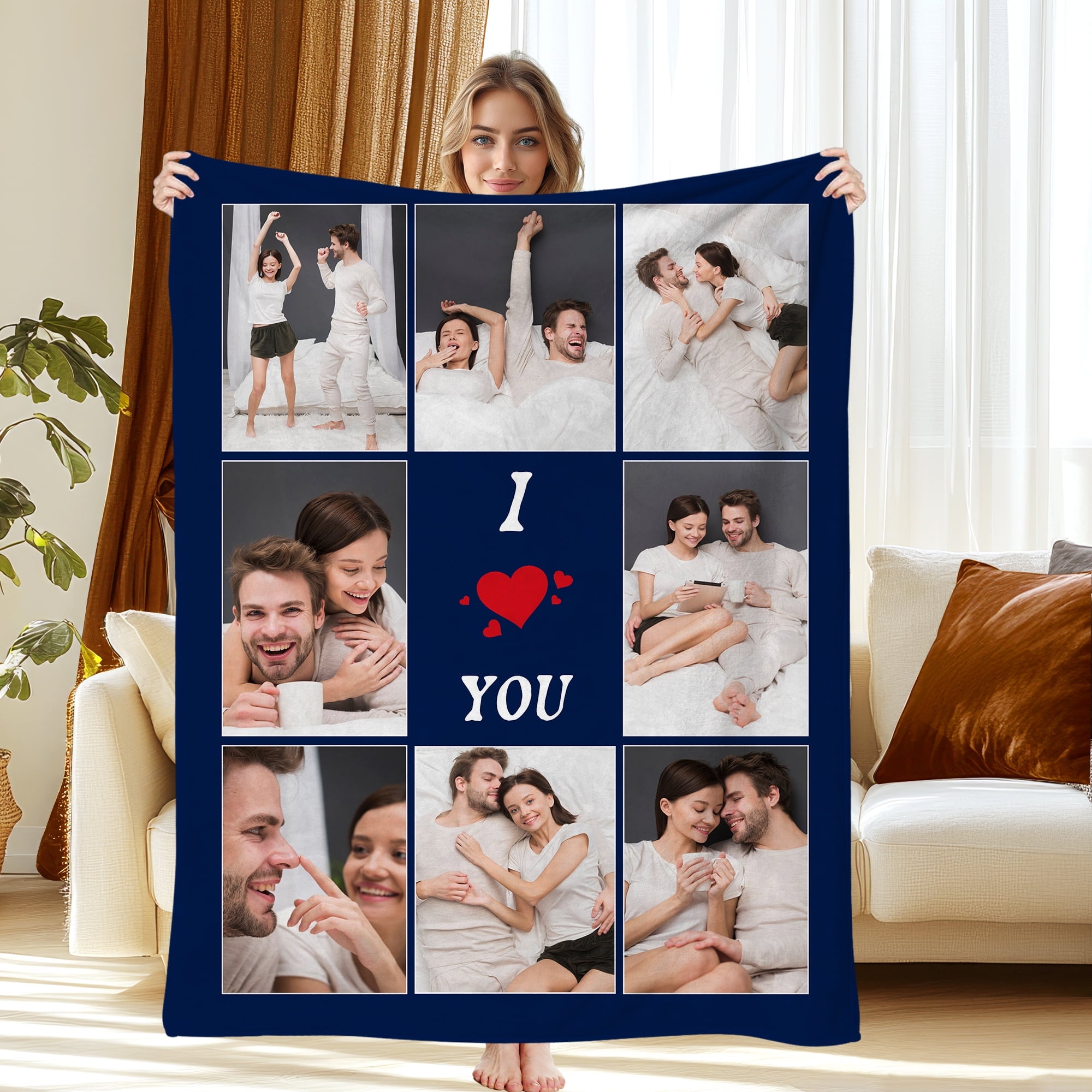 JML Custom Soft Flannel Blanket - Personalized Photo & Text Throw ...