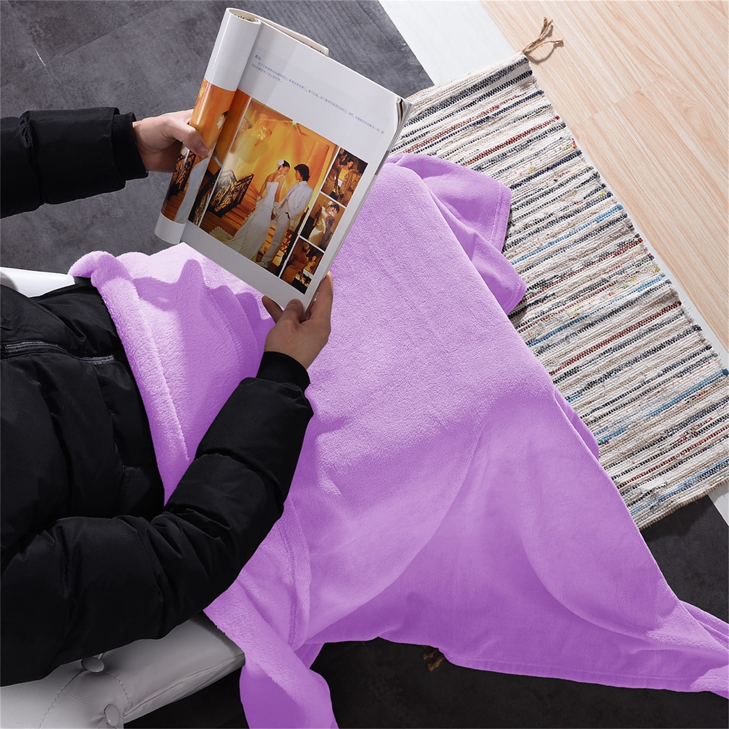 JML Fleece Throw Blanket Soft Cozy Plush Nap Blanket,50"x60", Light ...