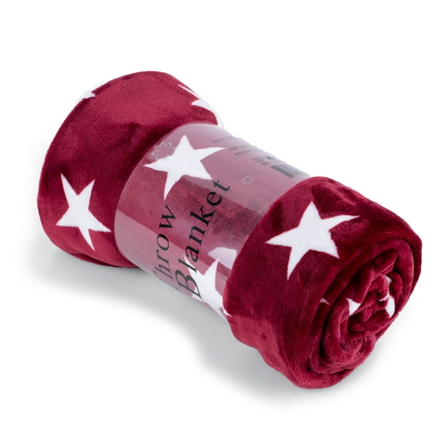 JML Fleece Throw Blanket Soft Cozy Plush Nap Blanket,50"x60", Burgundy ...
