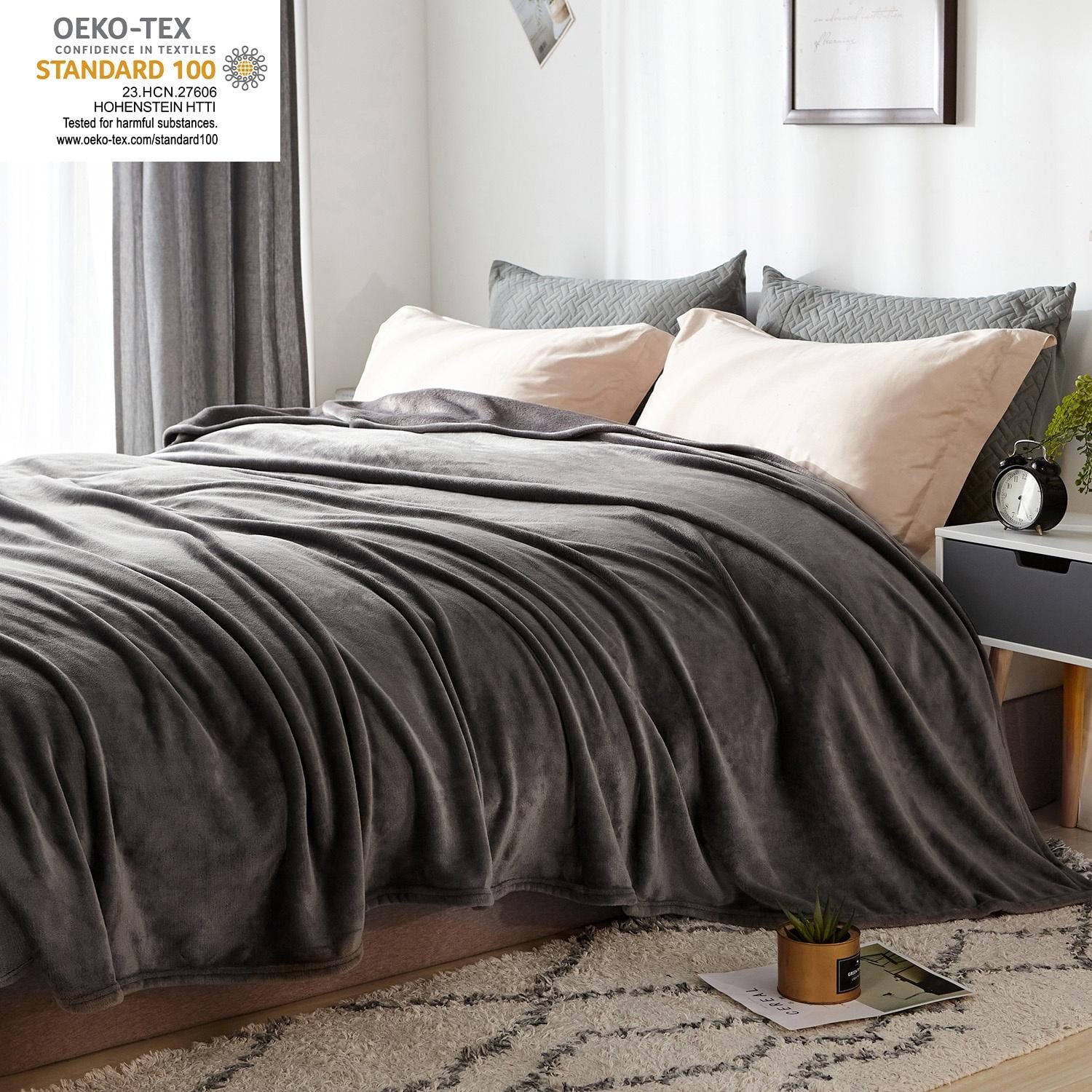JML King Size Flannel Fleece Blanket 90"x104", Luxury Soft Flannel ...