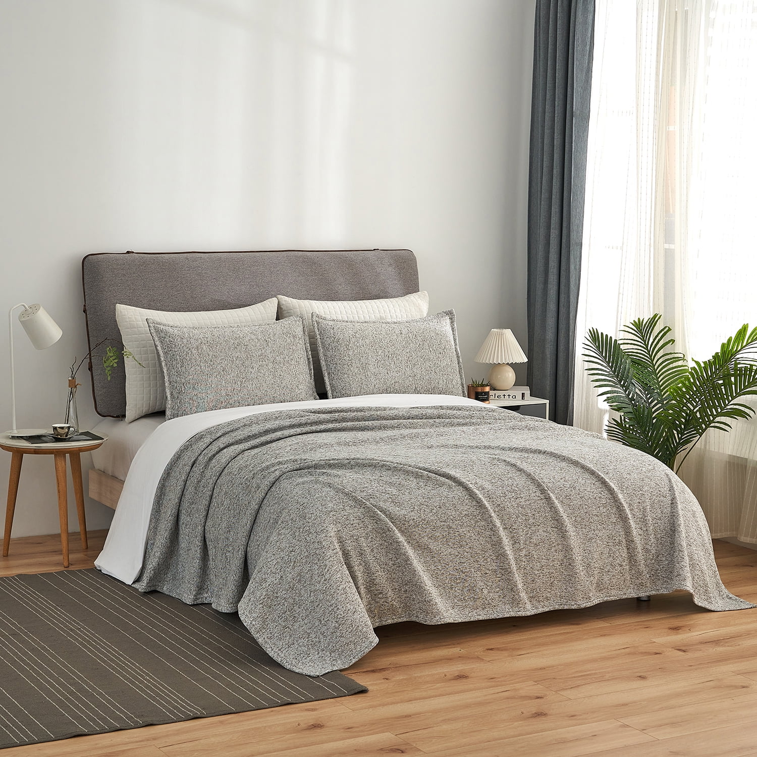 Free Shipping! JML King Size Knit Blanket 3 Piece Set with 2 Shams ...