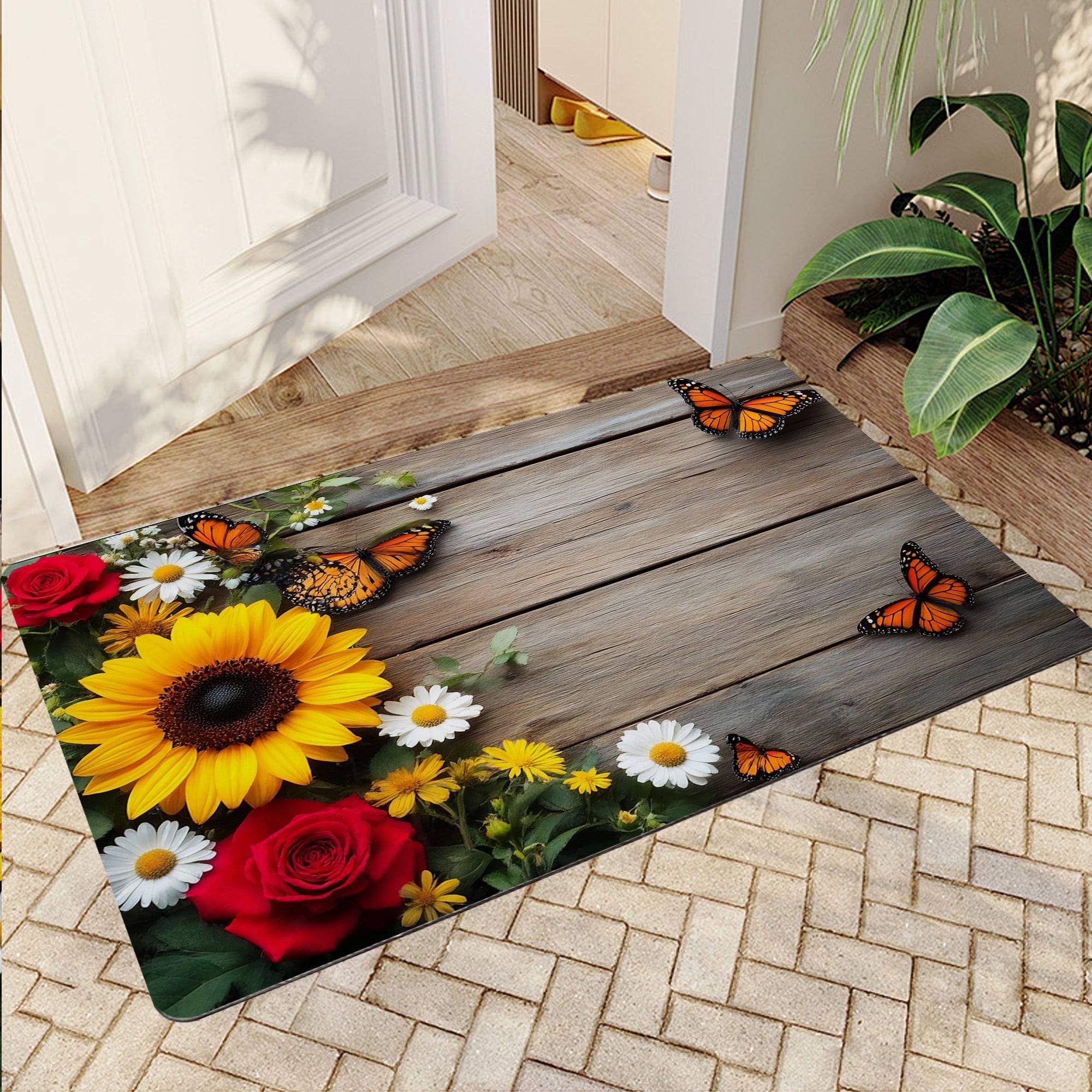 JML Non-Slip MicrofiberFabric & Rubber Doormat - Soft Entryway Rug for ...