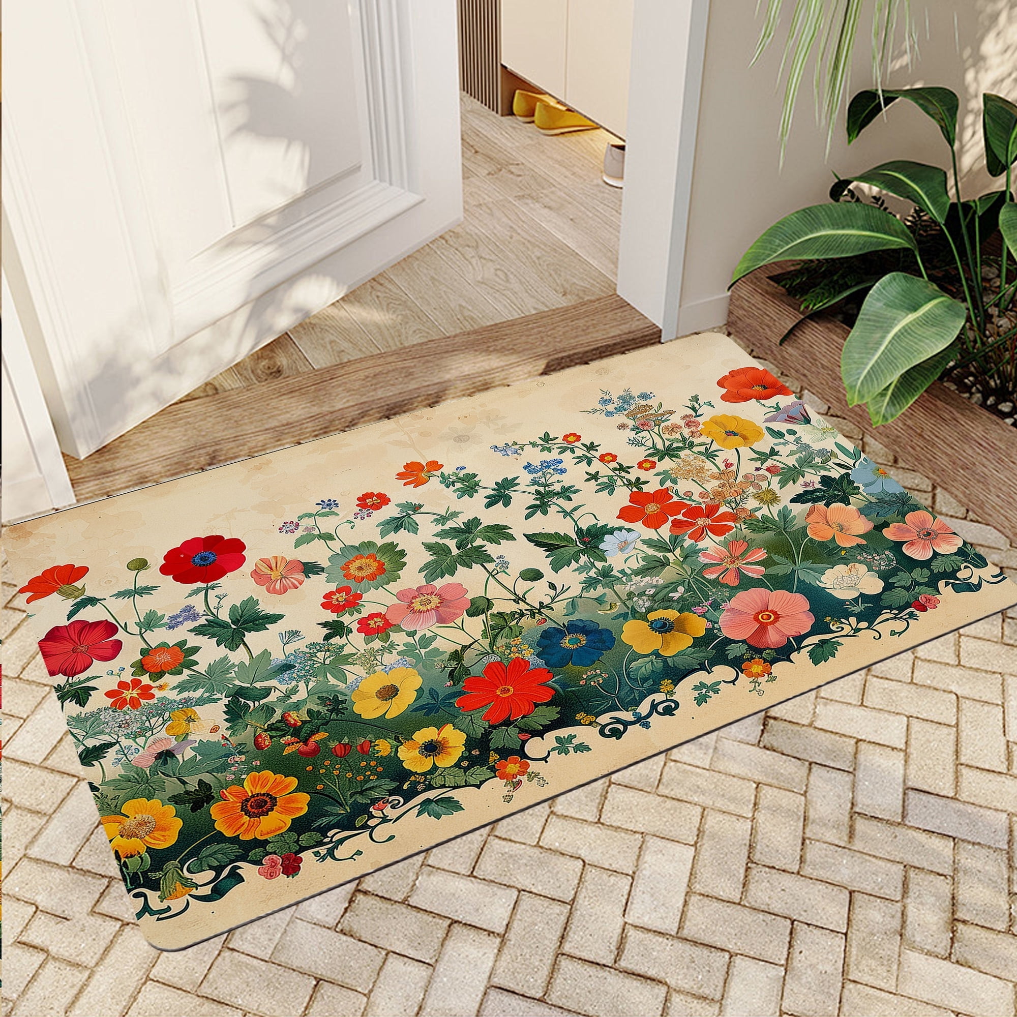 JML Non-Slip MicrofiberFabric & Rubber Doormat - Soft Entryway Rug for ...