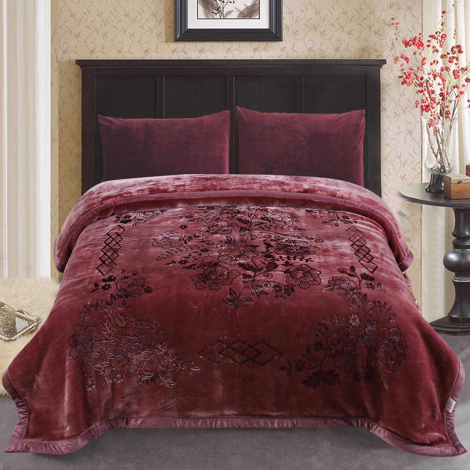 JML Plush Fleece Blanket For King Size Bed 2 Ply Heavy Thick Reversible ...