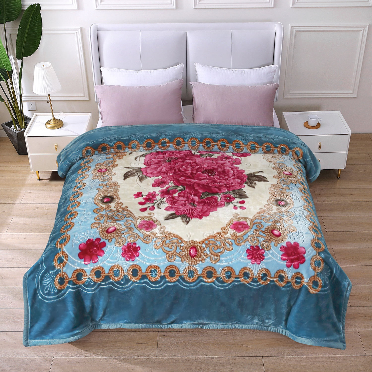 JML Queen Size Soft Warm Fleece Bed Blanket Reversible Thick Mink ...