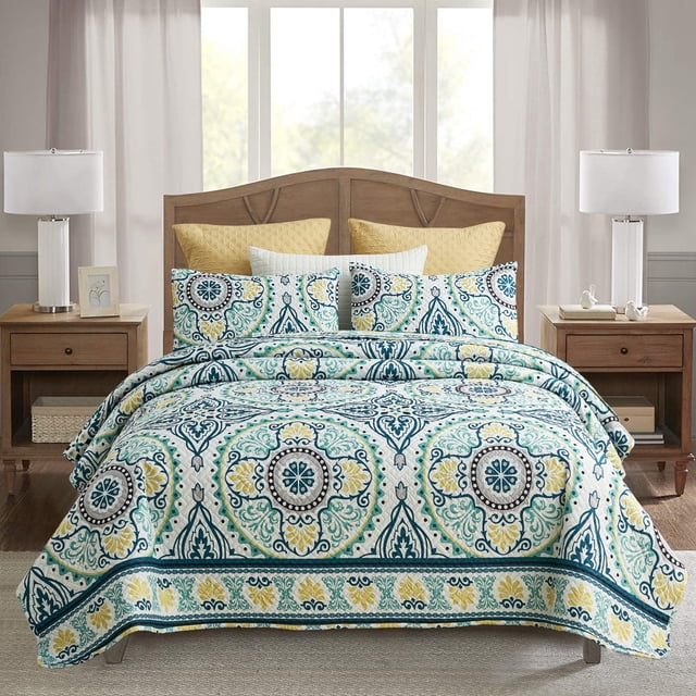 JML Quilt Set 3-Piece Queen Size, Soft Reversible 1 Quilt & 2 Shams ...