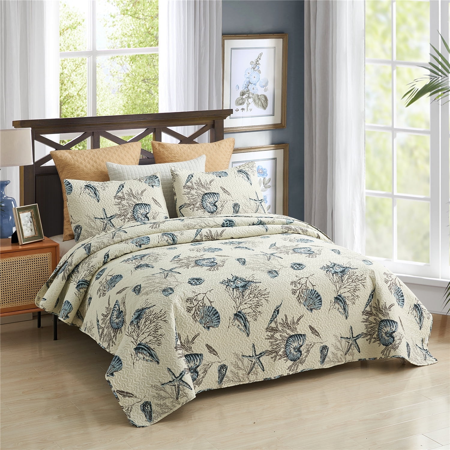 JML Quilt Set, King, Sandbeach, 3 Piece - Walmart.com